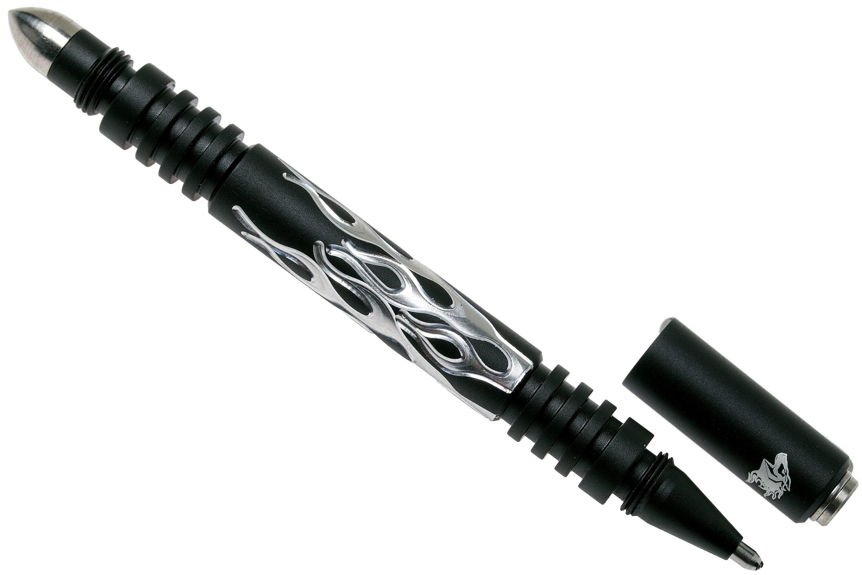 Rick Hinderer Investigator Pen Flames Aluminium Matte Black, tactical ...