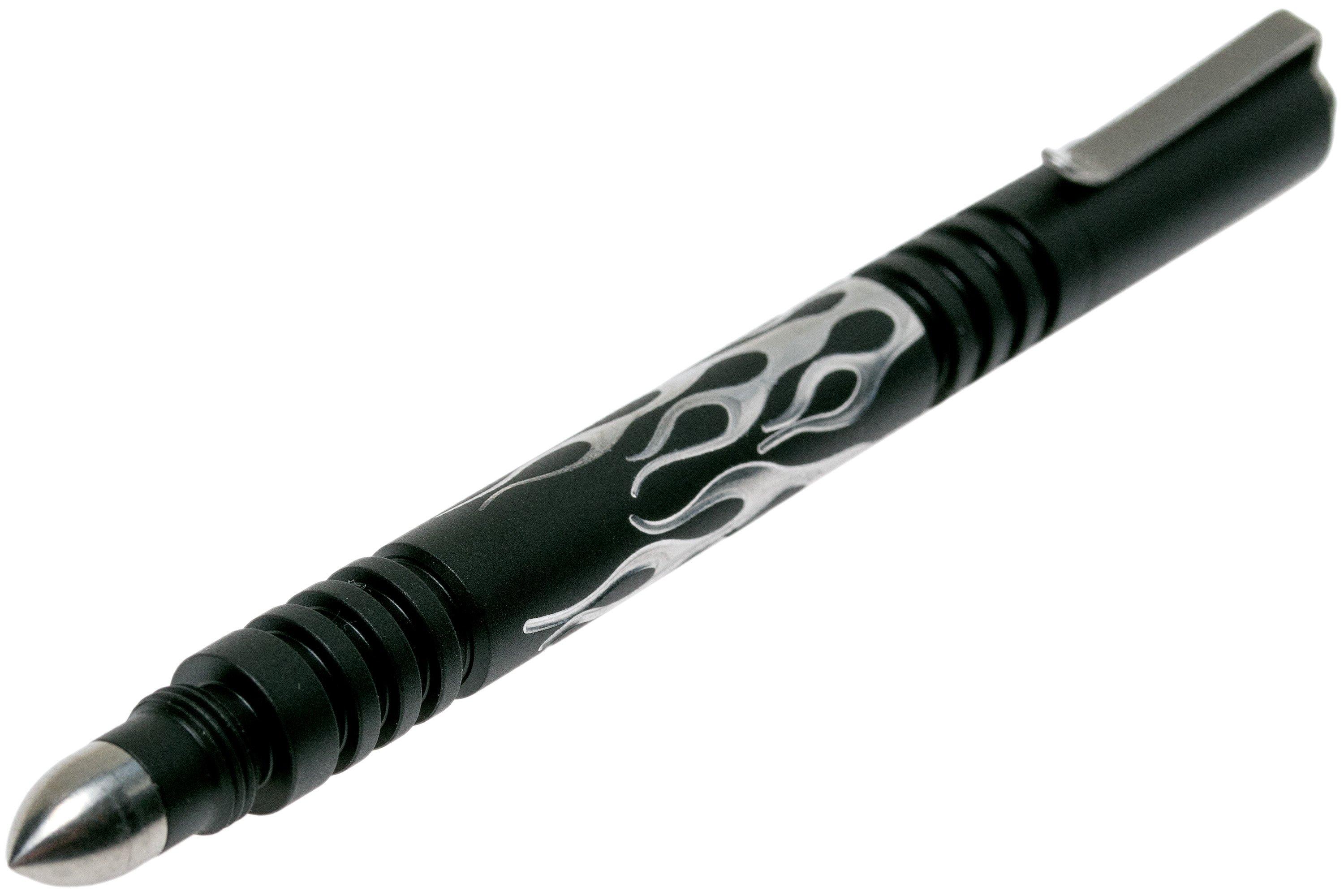 Rick Hinderer Investigator Pen Flames Aluminium Matte Black, tactical ...