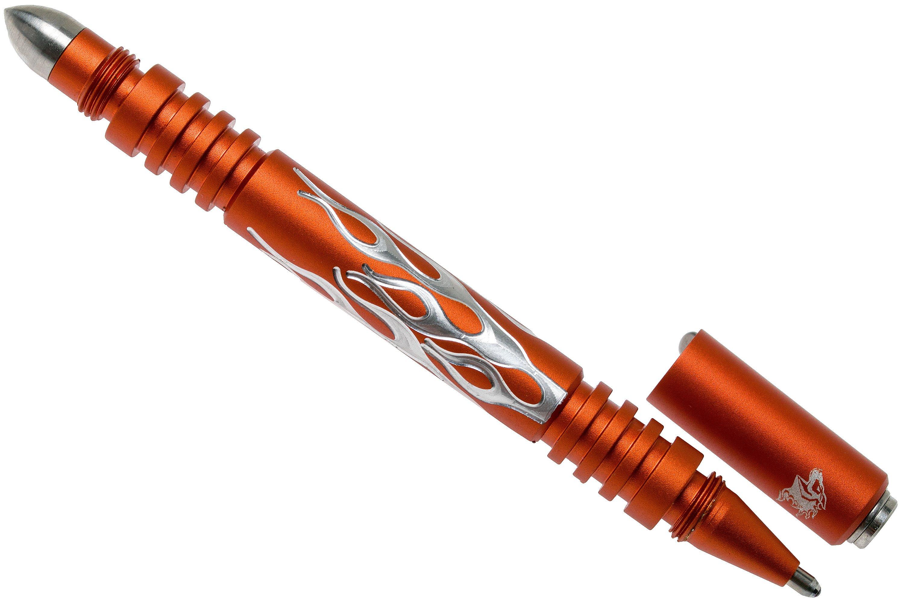 Rick Hinderer Investigator Pen Flames Aluminium Matte Orange, tactical ...