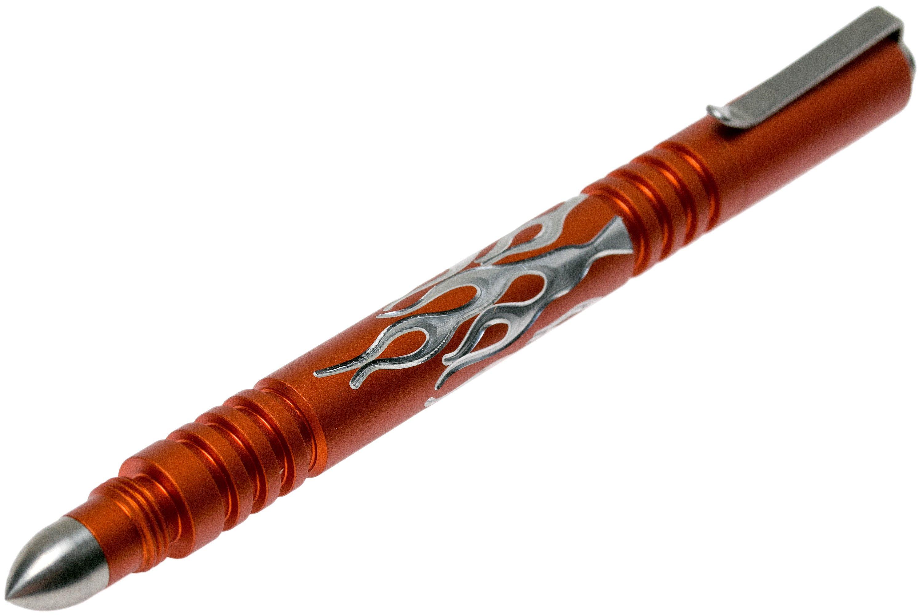 Rick Hinderer Investigator Pen Flames Aluminium Matte Orange, tactical ...