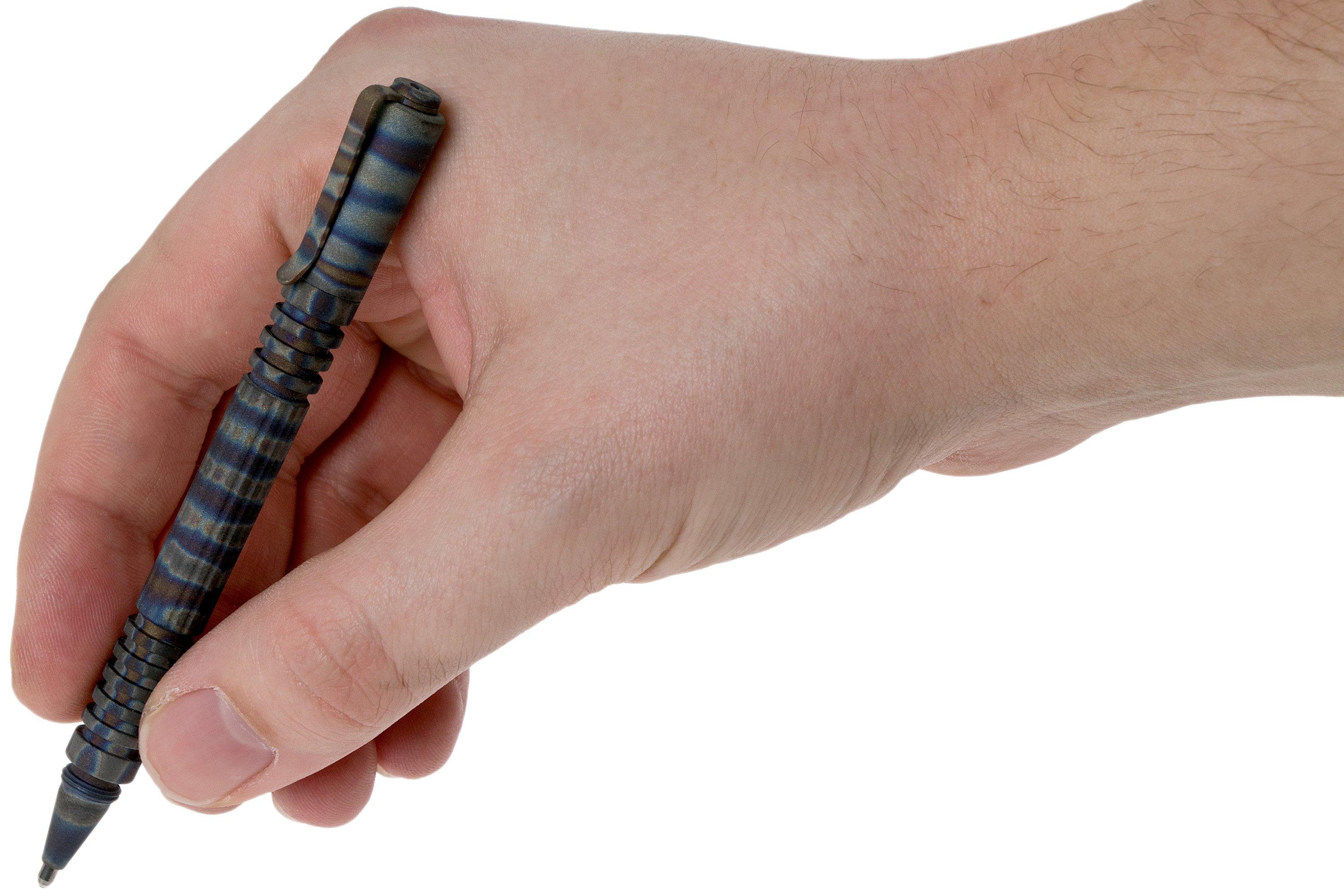 Rick Hinderer Investigator Pen Titanium Flamed, tactical pen ...