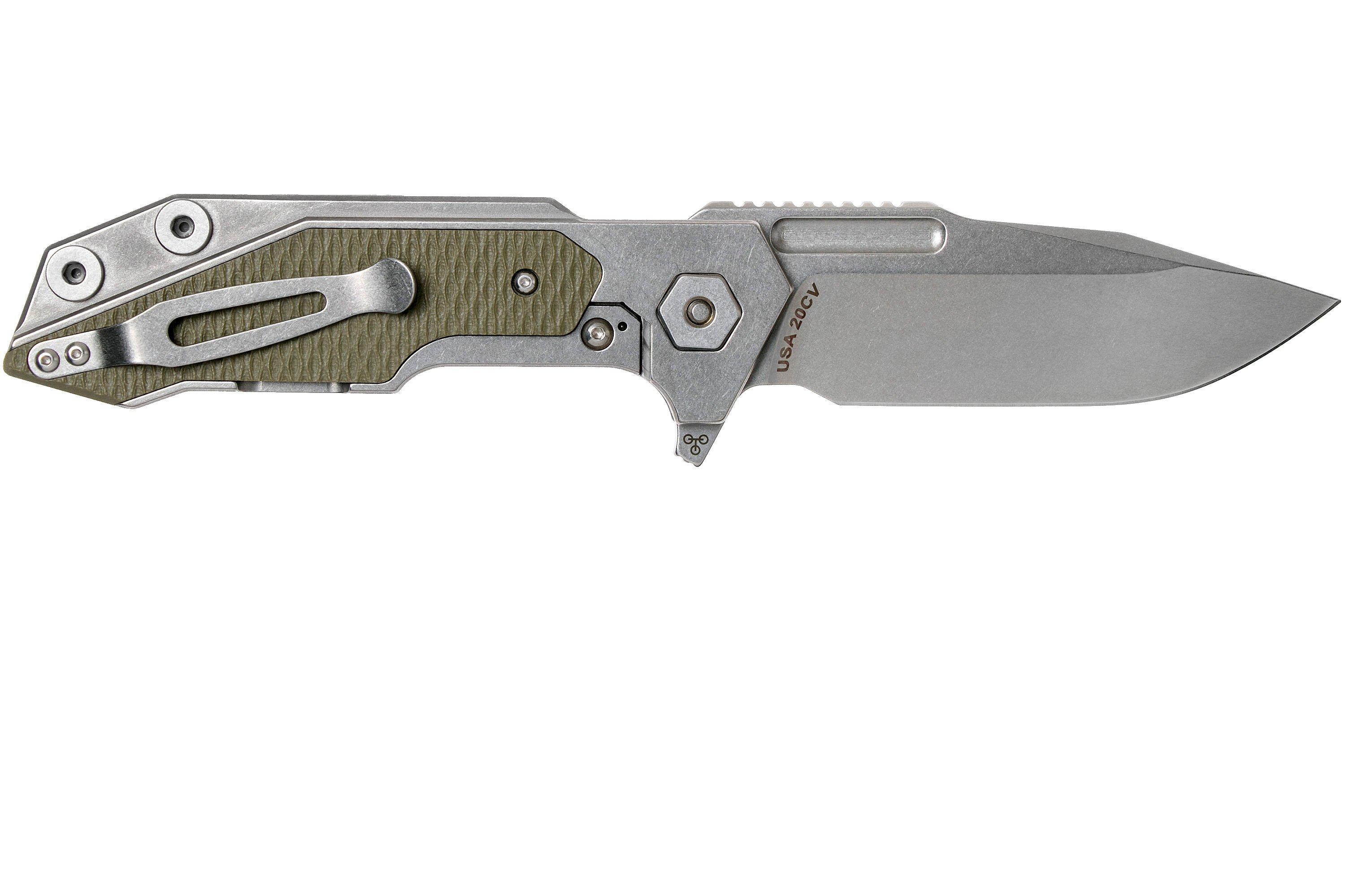 Rick Hinderer Fulltrack Spearpoint 20CV OD Green G10 pocket knife ...