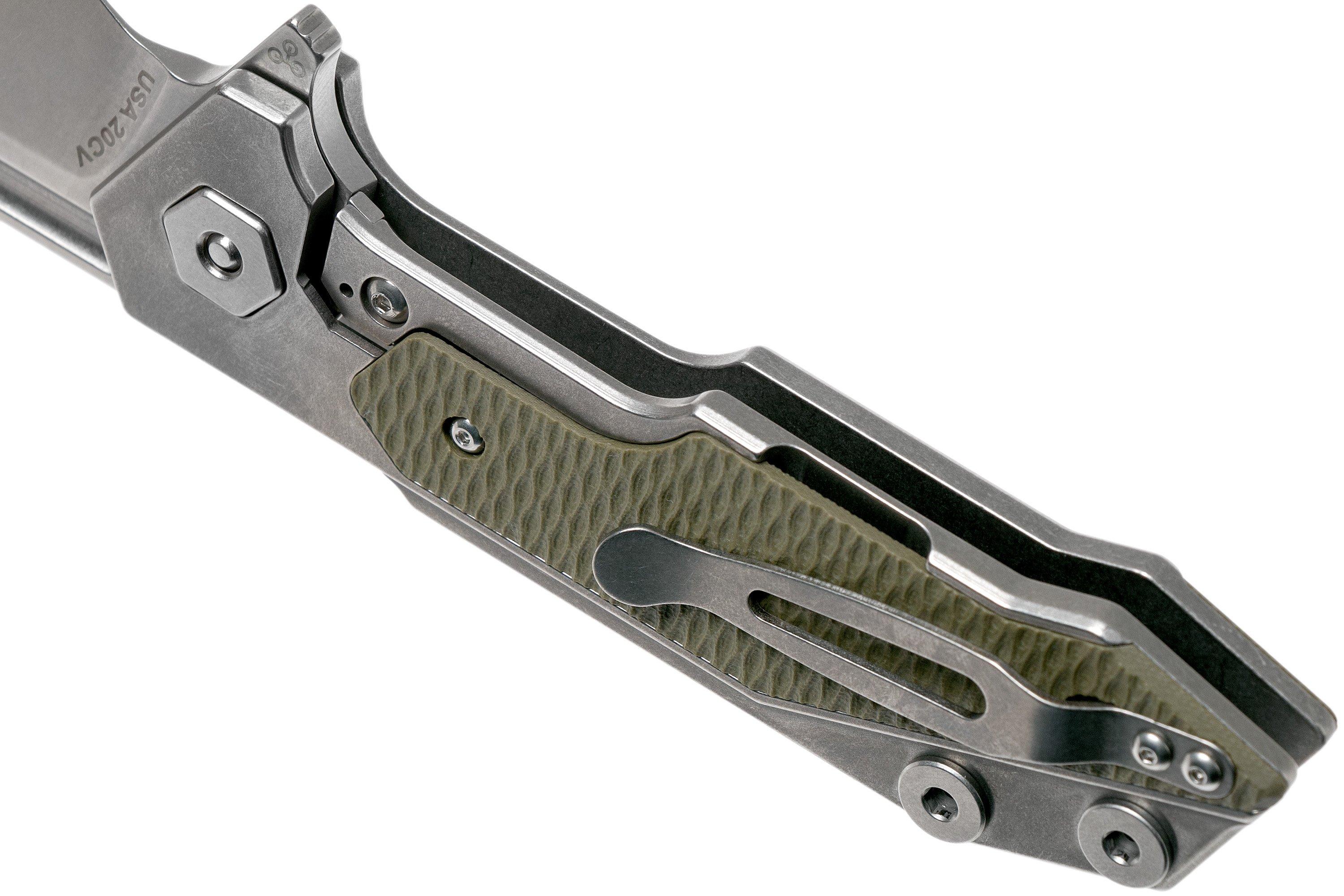 Rick Hinderer Fulltrack Spearpoint 20CV OD Green G10 pocket knife ...