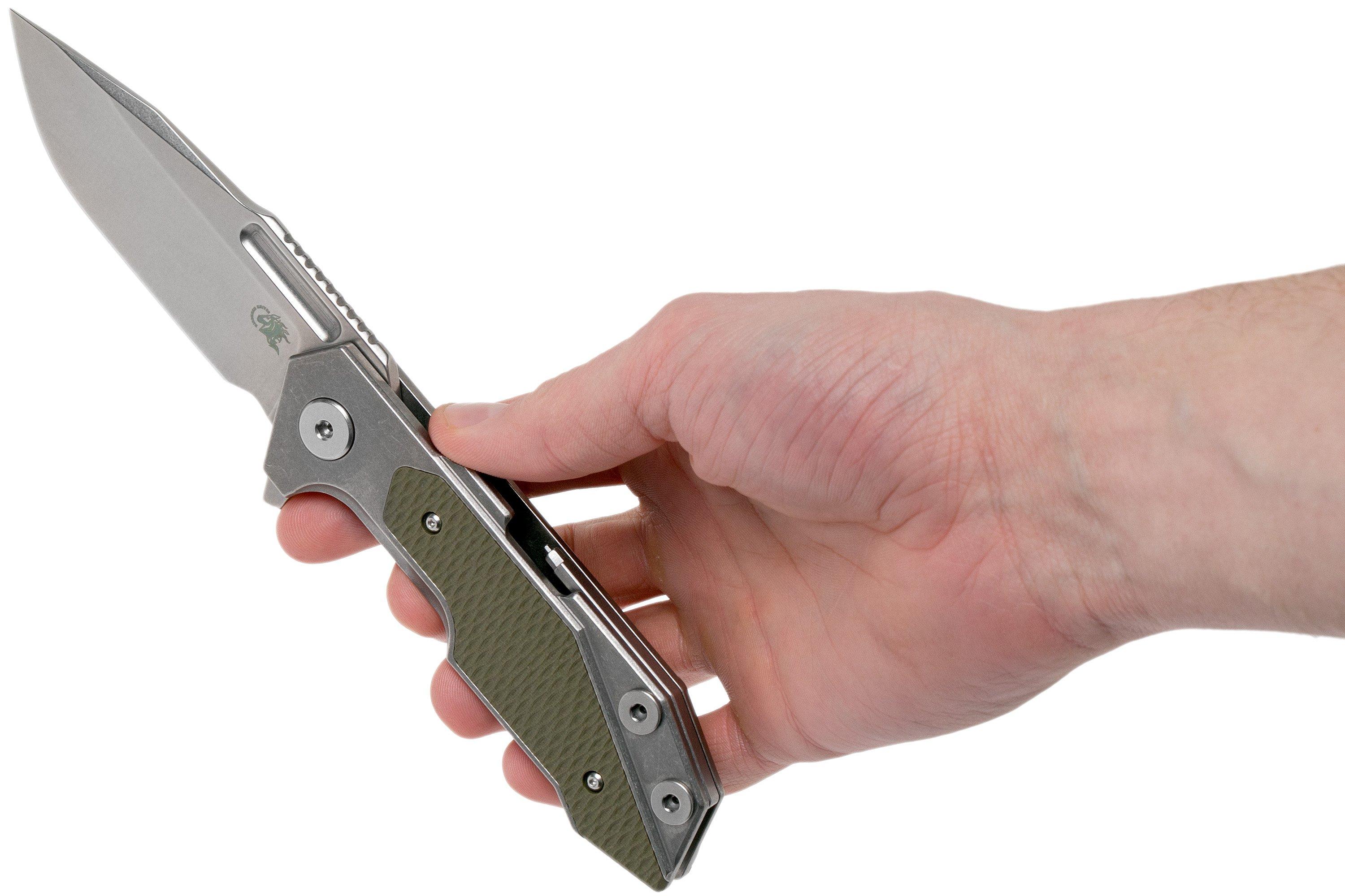 Rick Hinderer Fulltrack Spearpoint 20CV OD Green G10 pocket knife ...