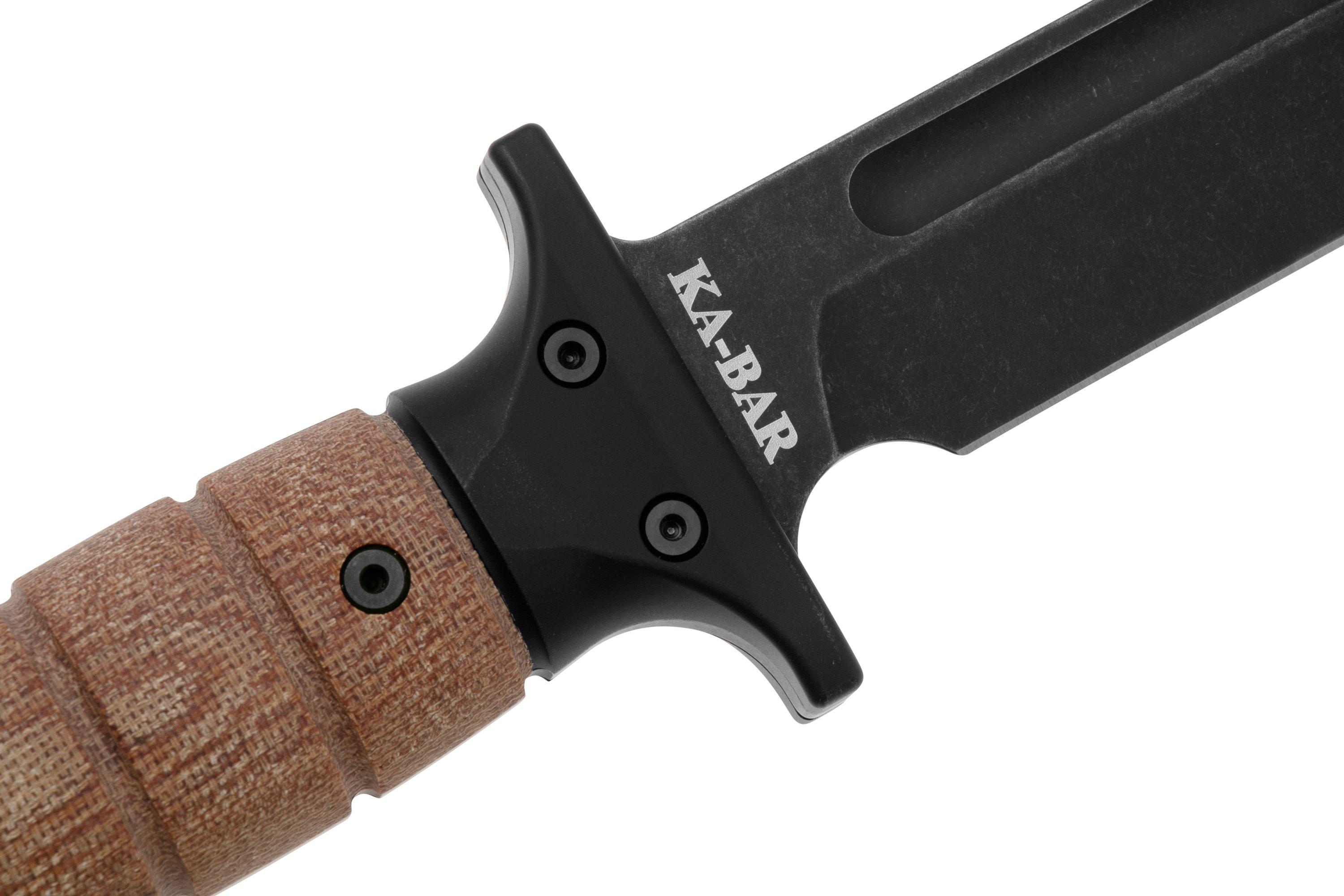 Rick Hinderer KA-BAR Blackwashed 3V, Natural Micarta, fixed knife ...