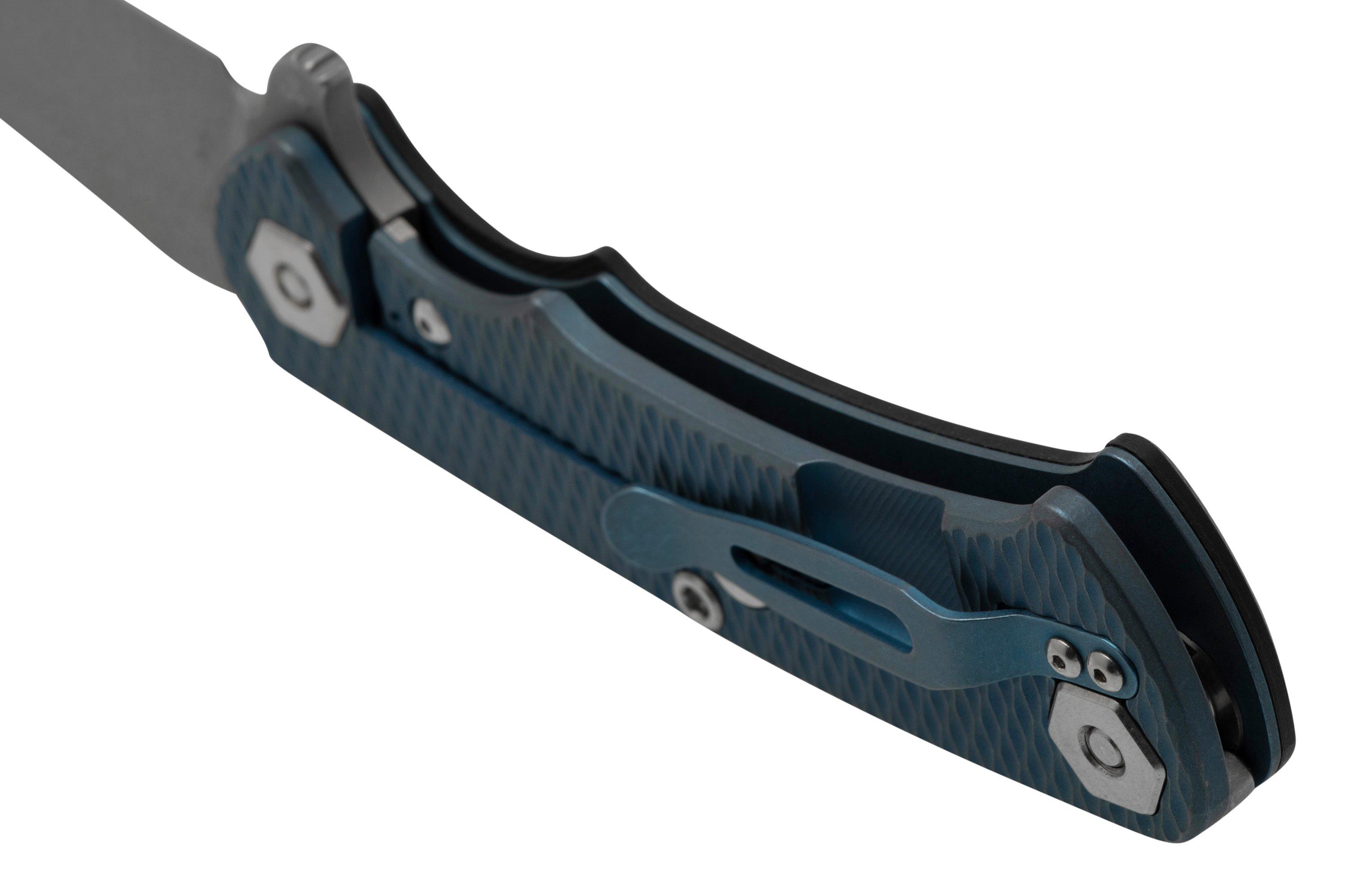 Rick Hinderer Project X, MagnaCut Clip point, Battle Blue, Black G10 ...