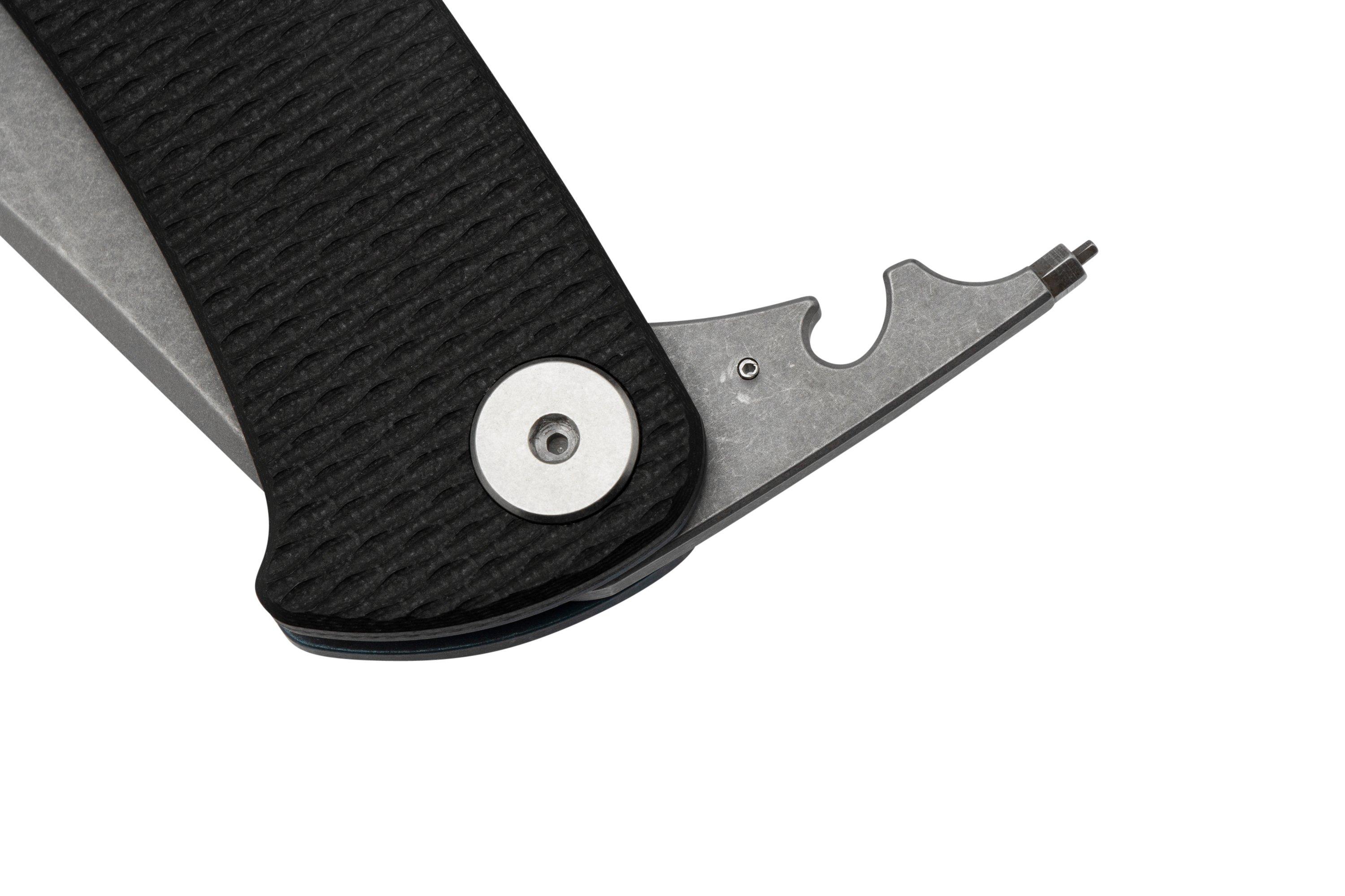 Rick Hinderer Project X, MagnaCut Clip point, Battle Blue, Black G10 ...