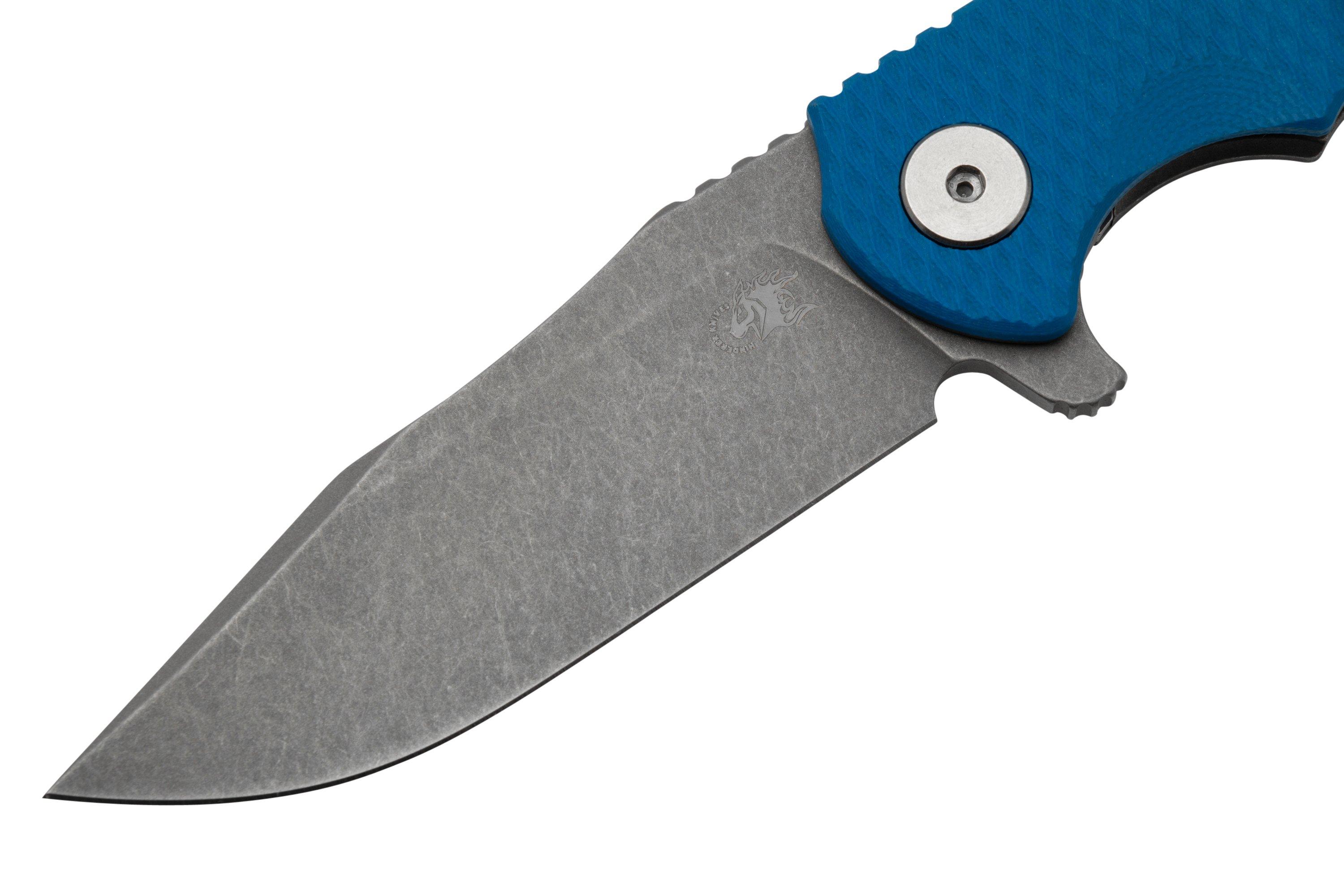 Rick Hinderer Project X, MagnaCut Clip point, Working Finish, Blue G10 ...