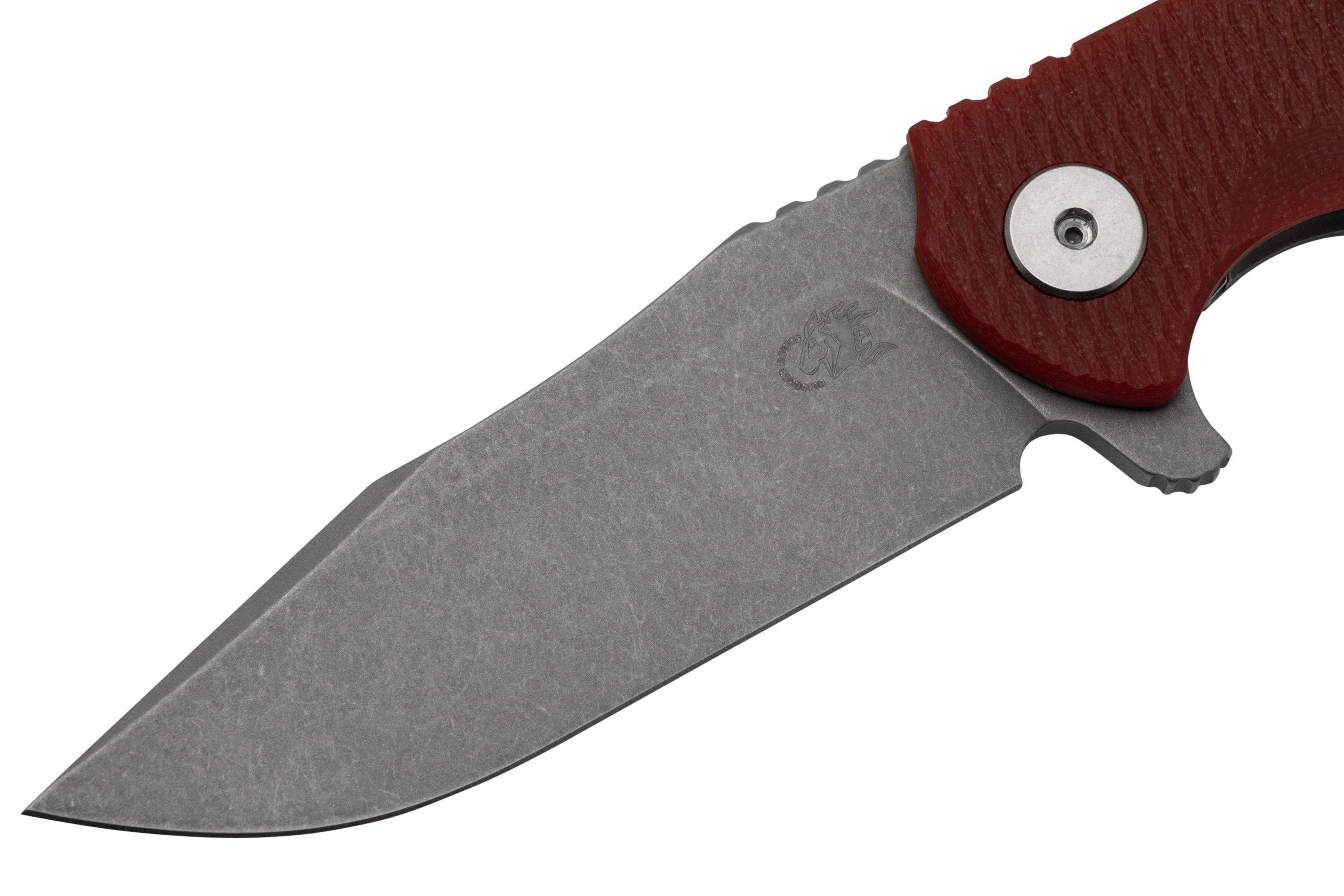 Rick Hinderer Project X, MagnaCut Clip point, Working Finish, Red G10 ...
