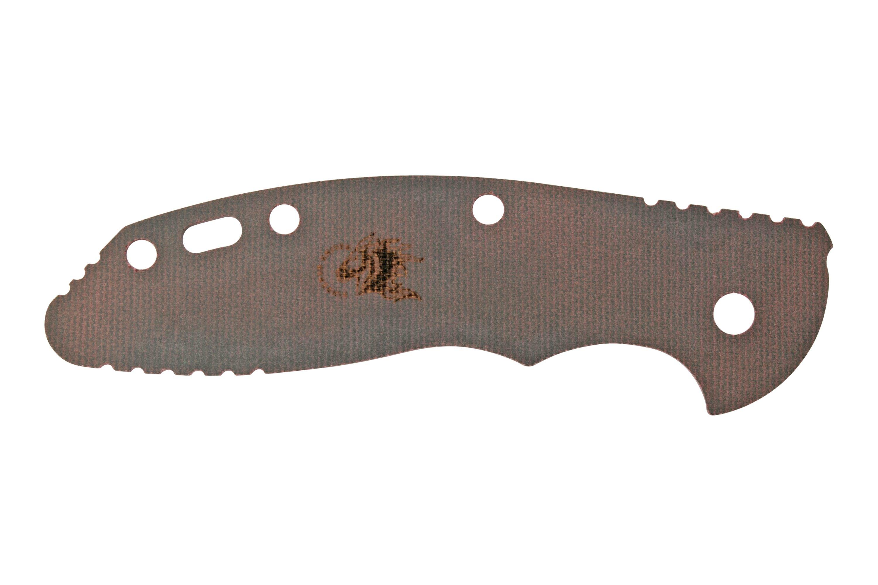 Rick Hinderer XM18 Skinny 3,5” scale, Textured Burgundy Canvas Micarta ...