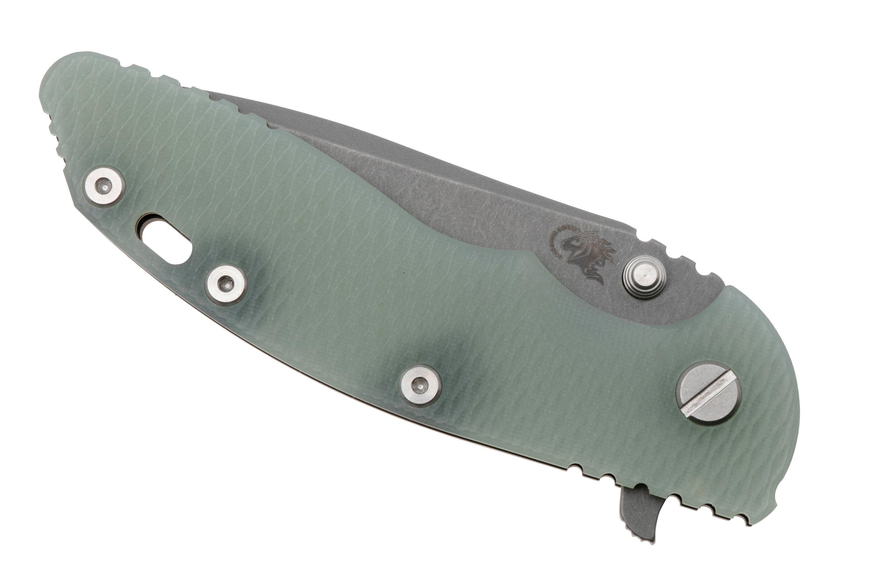 Rick Hinderer XM-18 3.5" Spanto S45N, Battle Bronze, Translucent Green ...