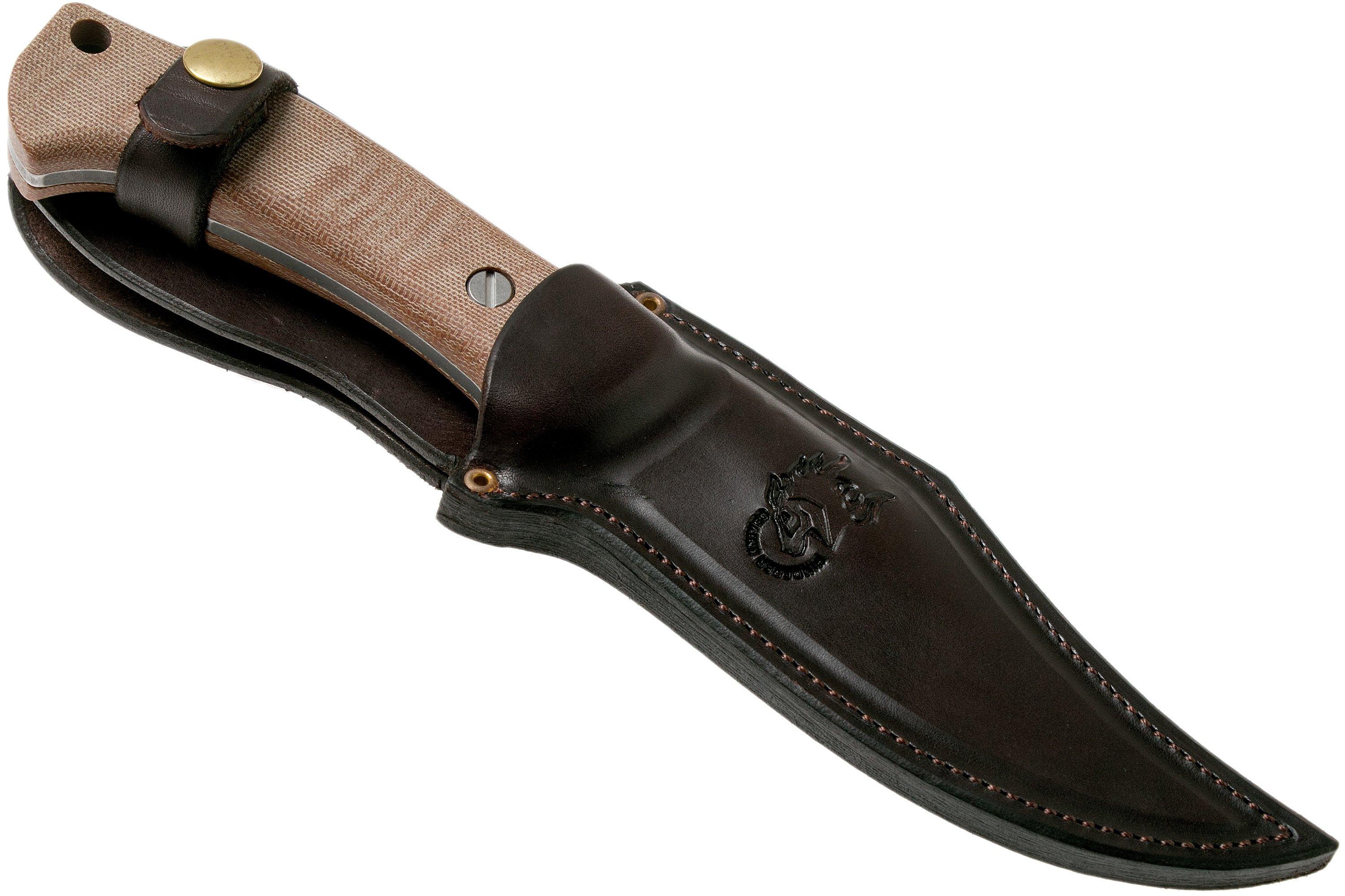 Rick Hinderer Ranch Bowie Natural Canvas Micarta, Battle Black, bowie ...