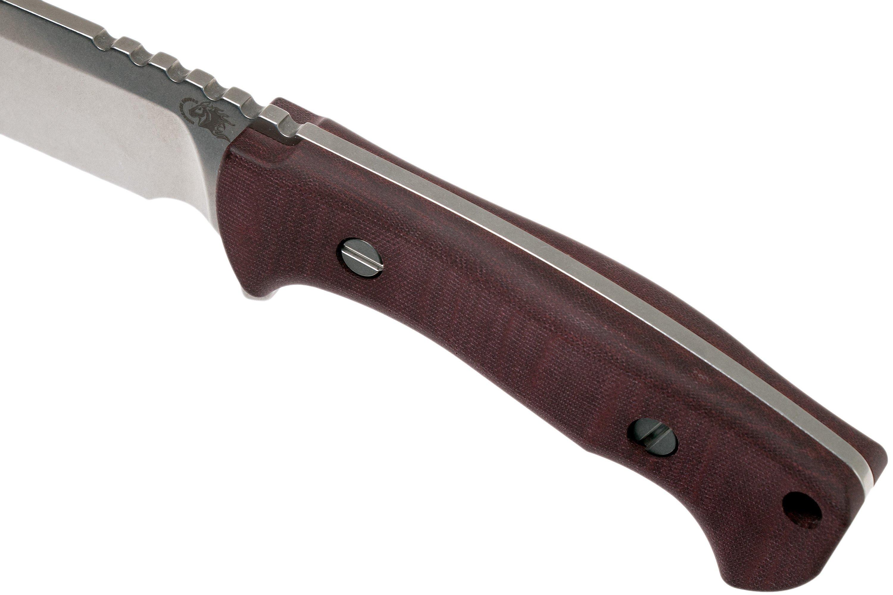 Rick Hinderer Ranch Bowie Burgundy Canvas Micarta, Stonewashed, bowie ...