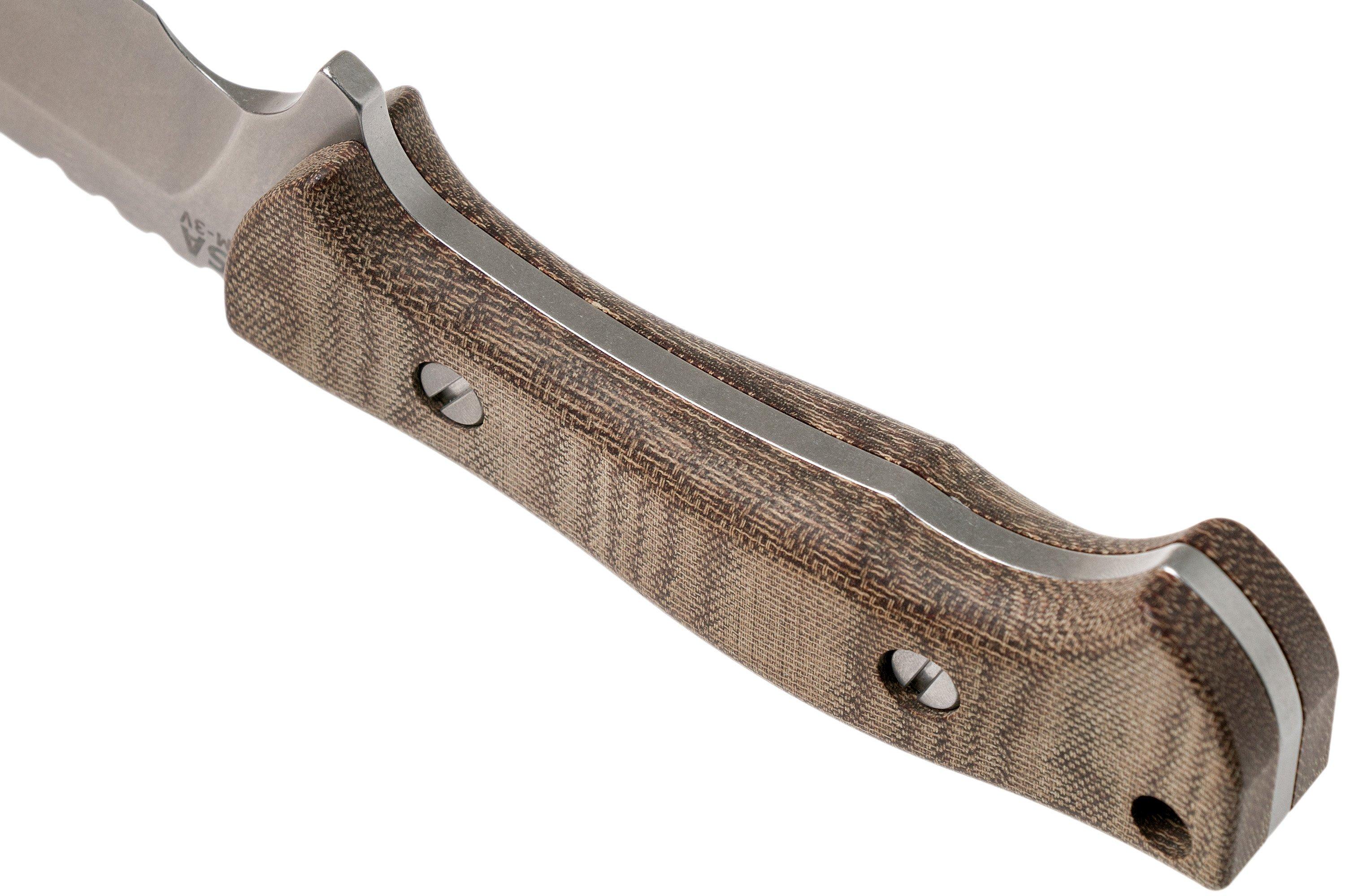 Rick Hinderer Ranch Bowie Natural Canvas Micarta, Stonewashed, bowie ...