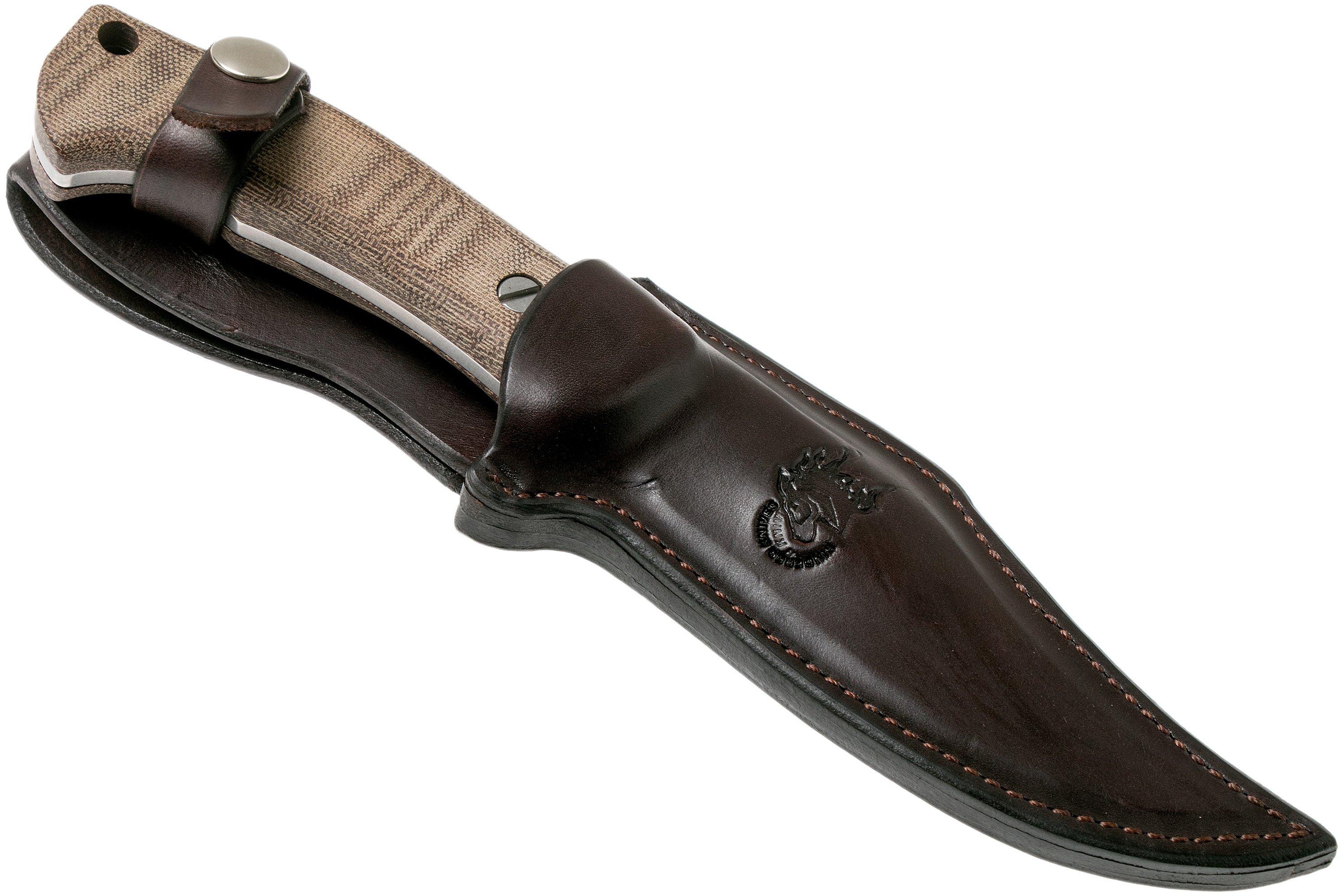 Rick Hinderer Ranch Bowie Natural Canvas Micarta, Stonewashed, bowie ...