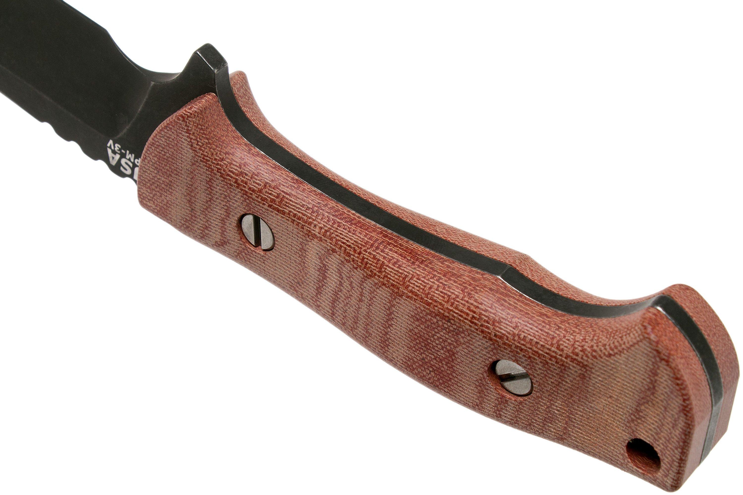 Rick Hinderer Ranch Drop Spanto Battle Black, Red Micarta survival ...