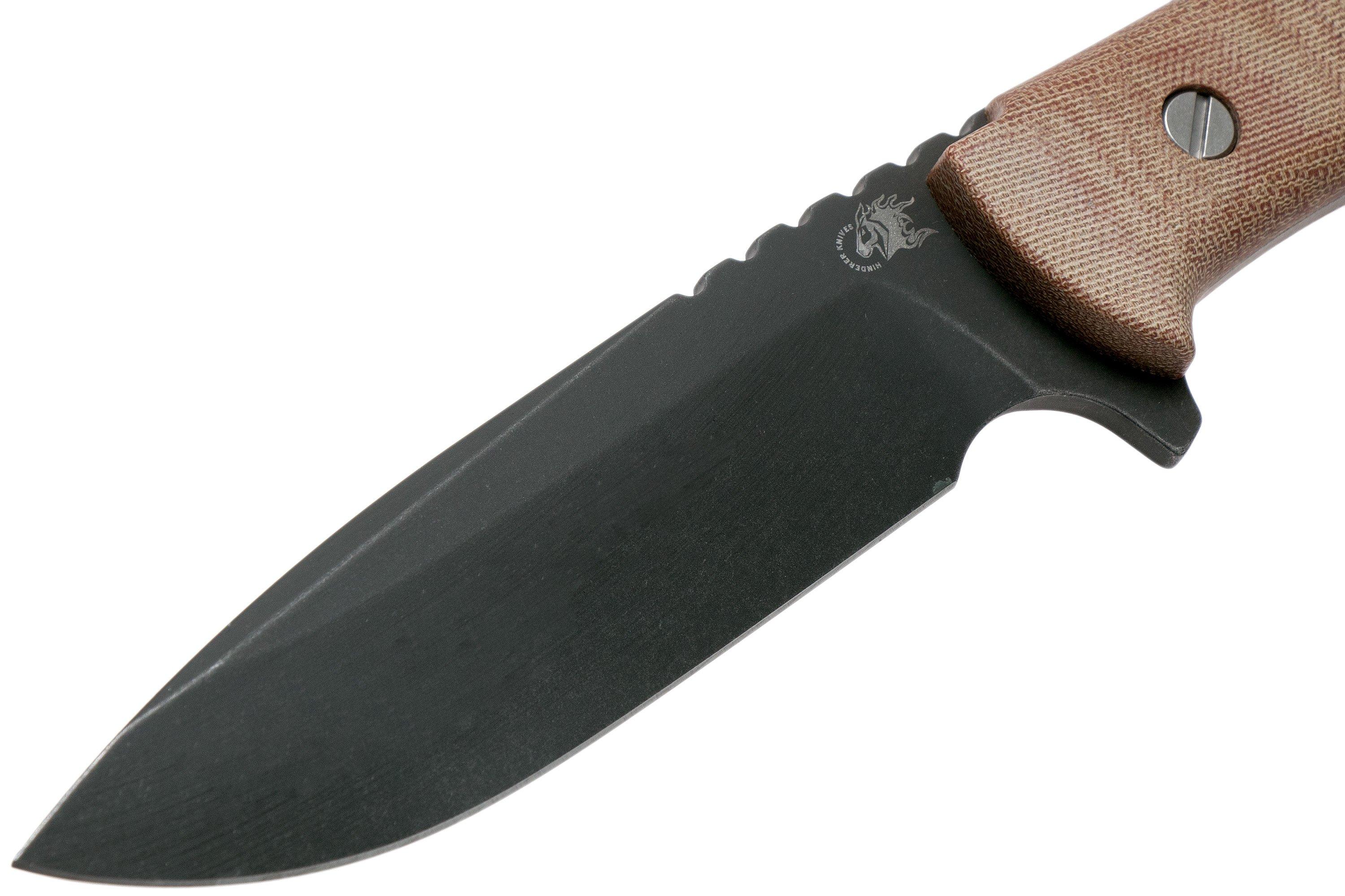 Rick Hinderer Ranch Harpoon Spanto Black DLC Natural Micarta survival ...