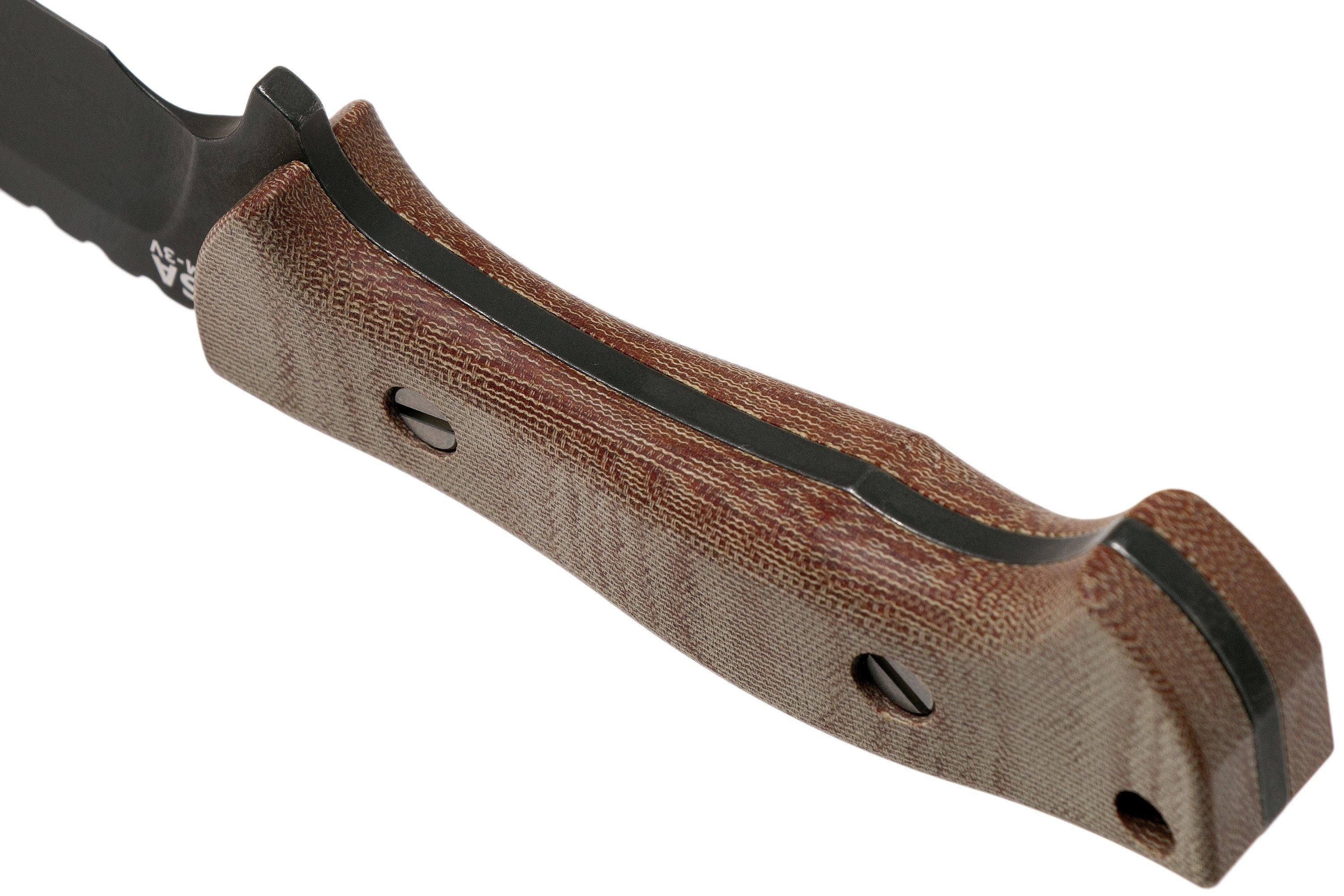 Rick Hinderer Ranch Harpoon Spanto Black DLC Natural Micarta survival ...