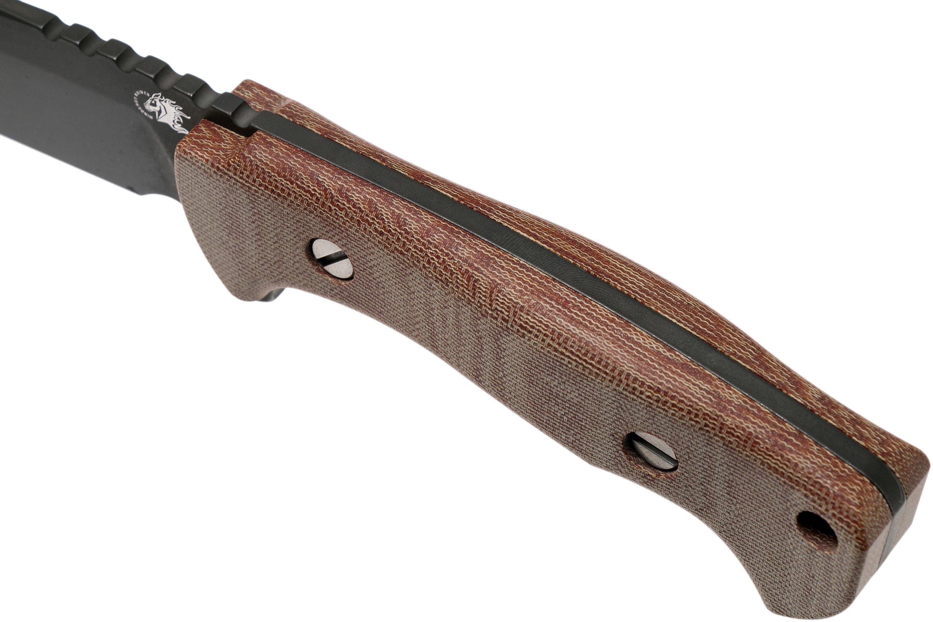 Rick Hinderer Ranch Harpoon Spanto Black DLC Natural Micarta survival ...