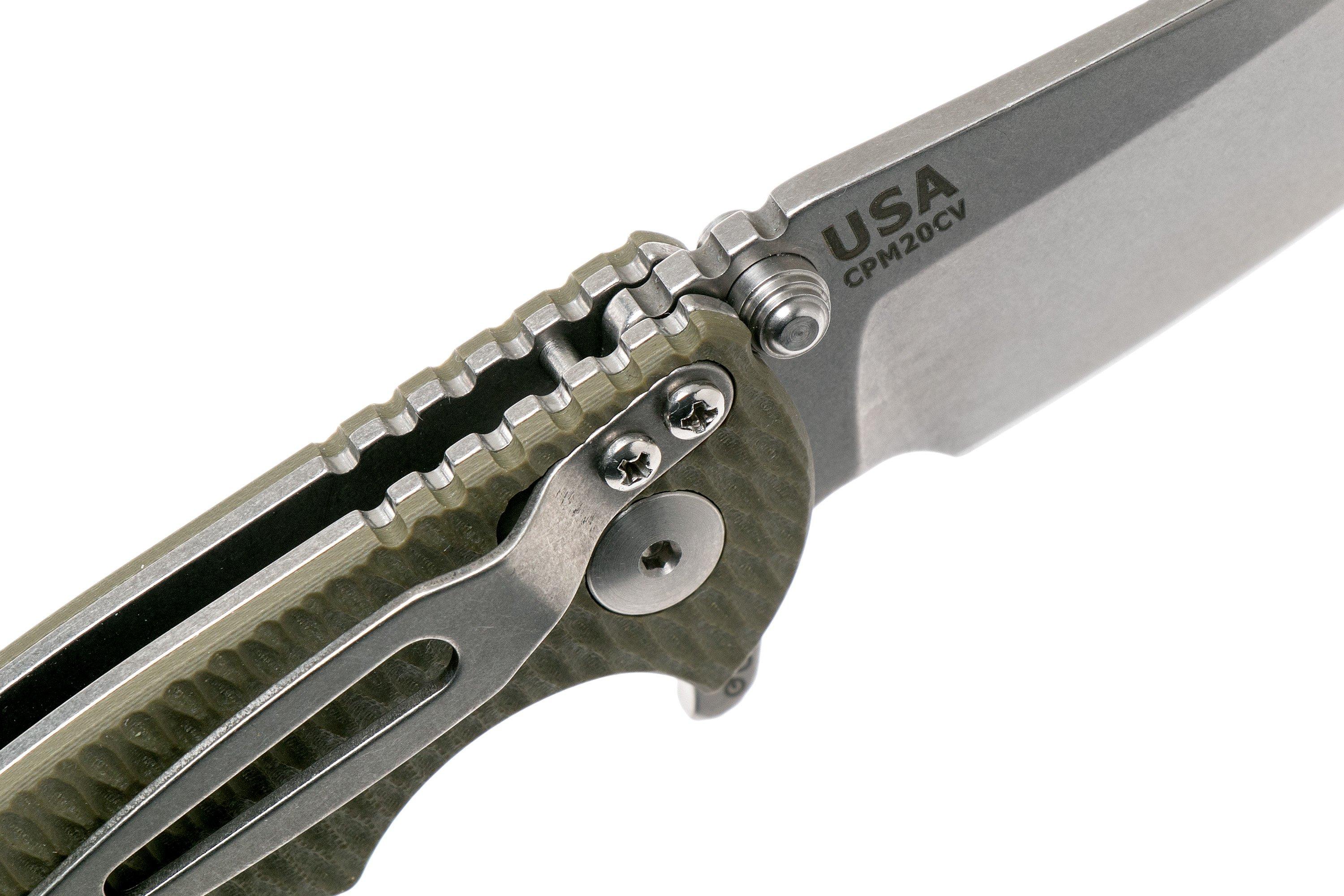 Rick Hinderer XM18 3” Skinny Sheepfoot Linerlock, OD Green G10 pocket ...