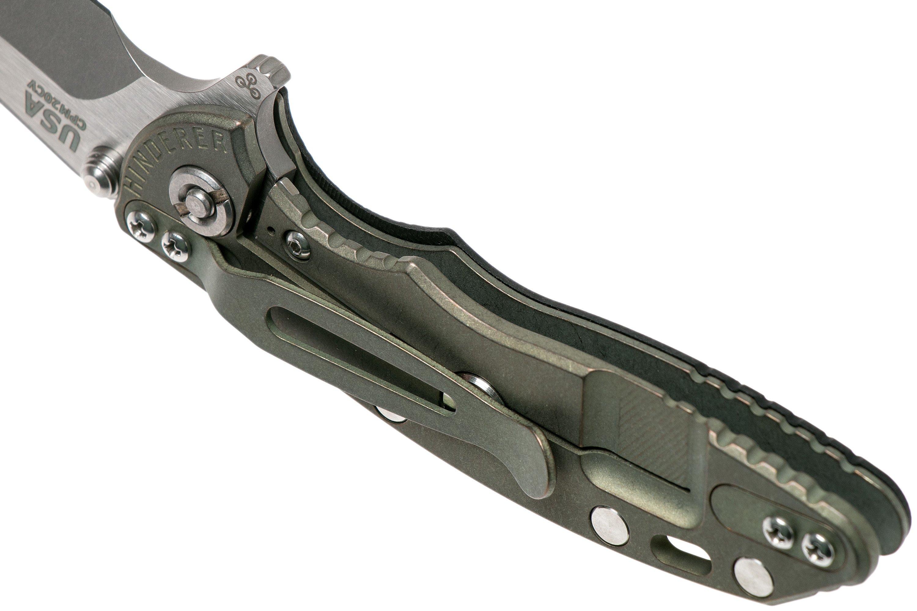 Rick Hinderer XM-18 3” Spanto Gen 4 CPM 20CV Black G10, Battle Green ...
