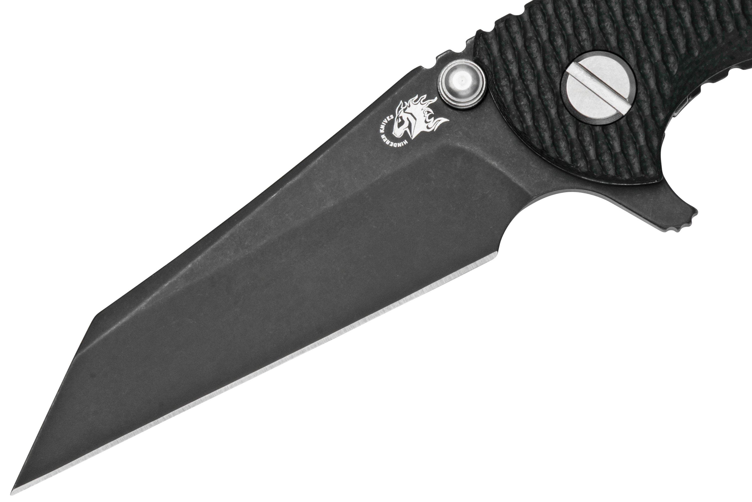Rick Hinderer XM-18 3" Wharncliffe 20CV Battle Black DLC, Black G10 ...