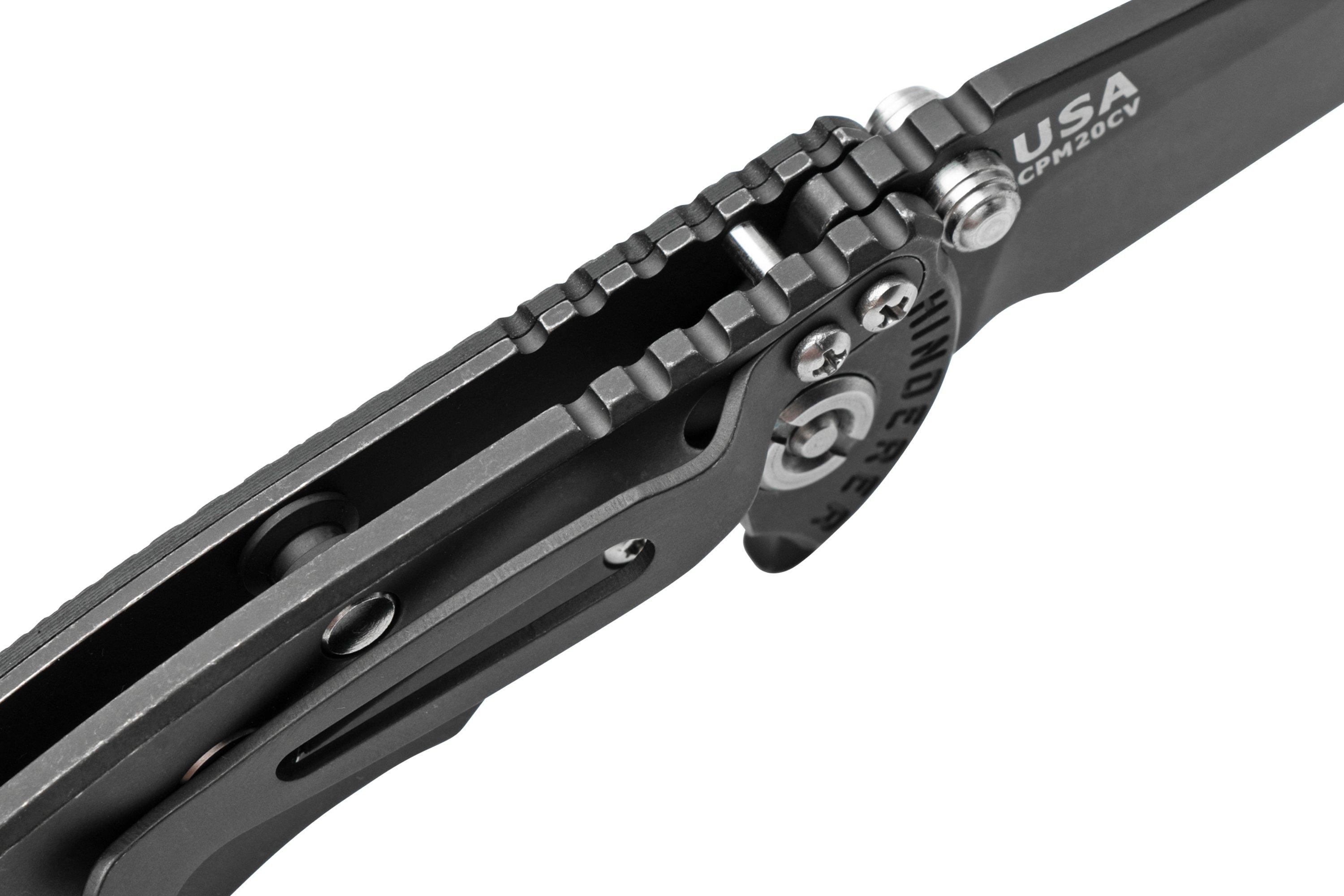 Rick Hinderer XM-18 3" Wharncliffe 20CV Battle Black DLC, Black G10 ...