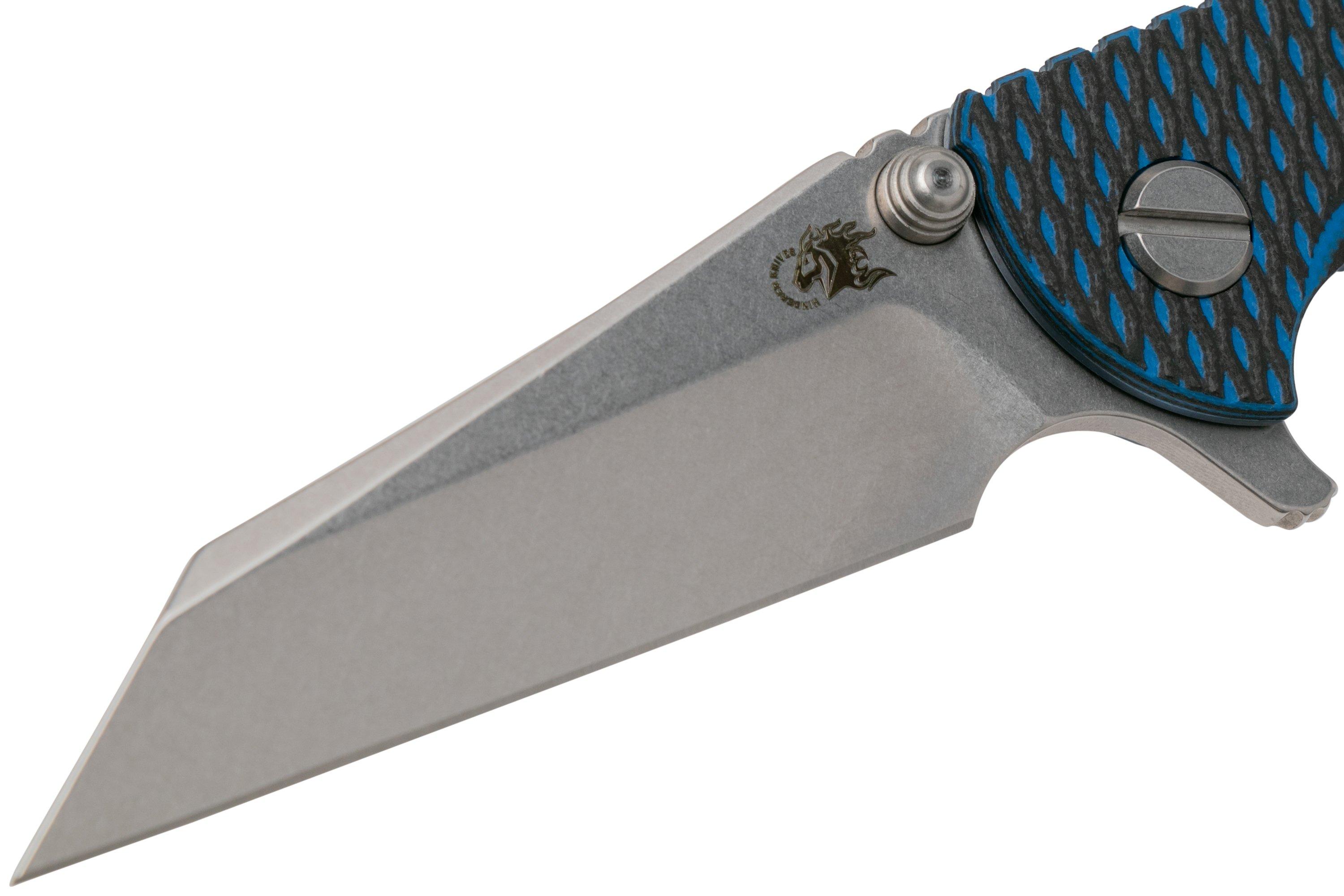 Rick Hinderer XM-18 3" Wharncliffe 20CV Stonewash, Battle Blue, Blue ...