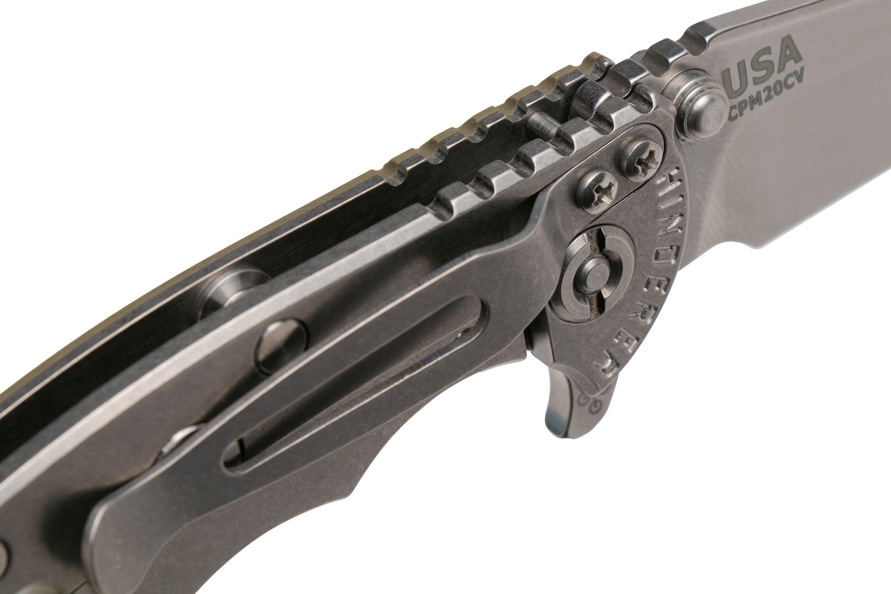 Rick Hinderer XM-18 3" Wharncliffe 20CV Stonewash, OD Green G10, pocket ...