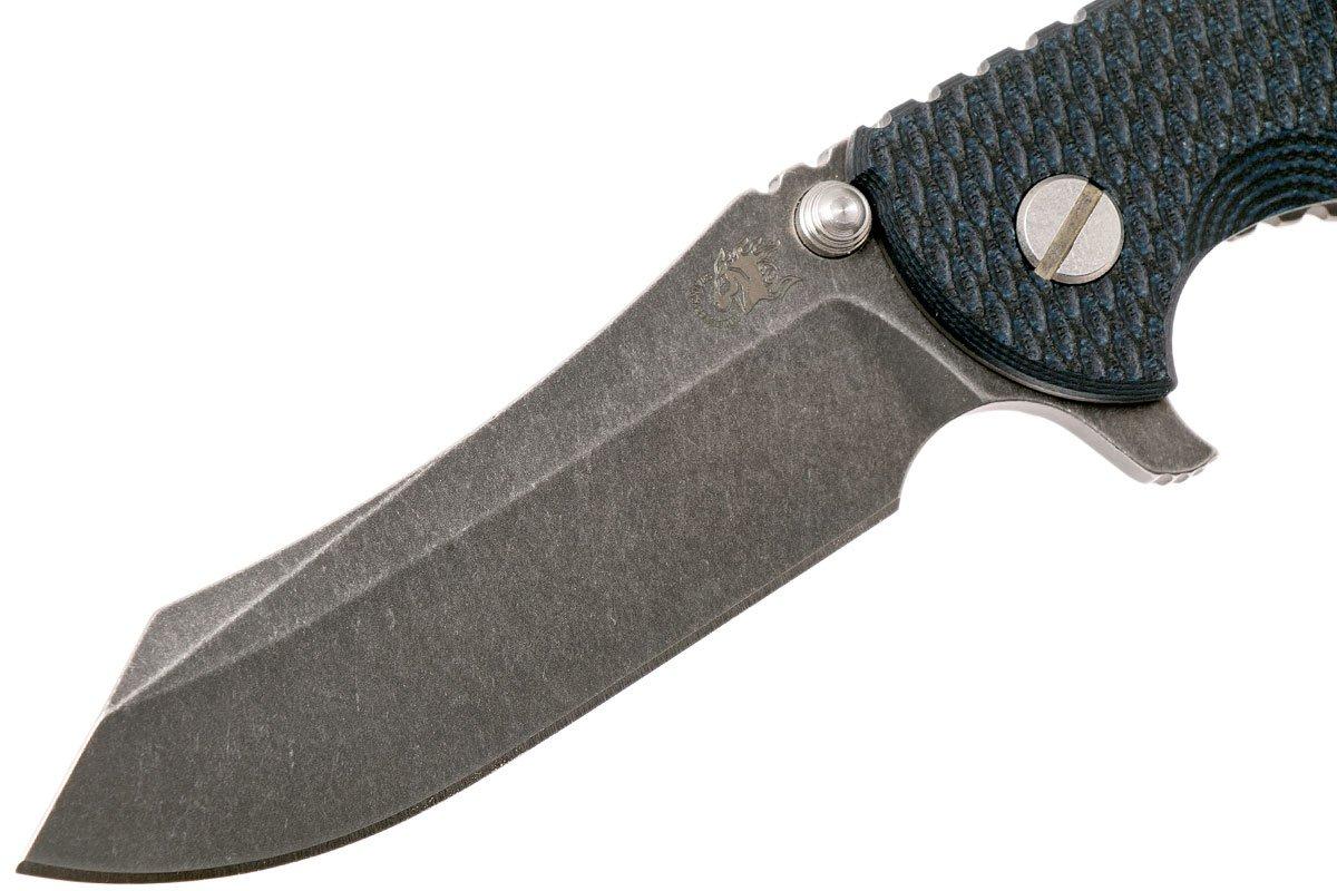 Rick Hinderer XM-18 3.5" Skinner S35VN, blue-black G10 pocket knife ...