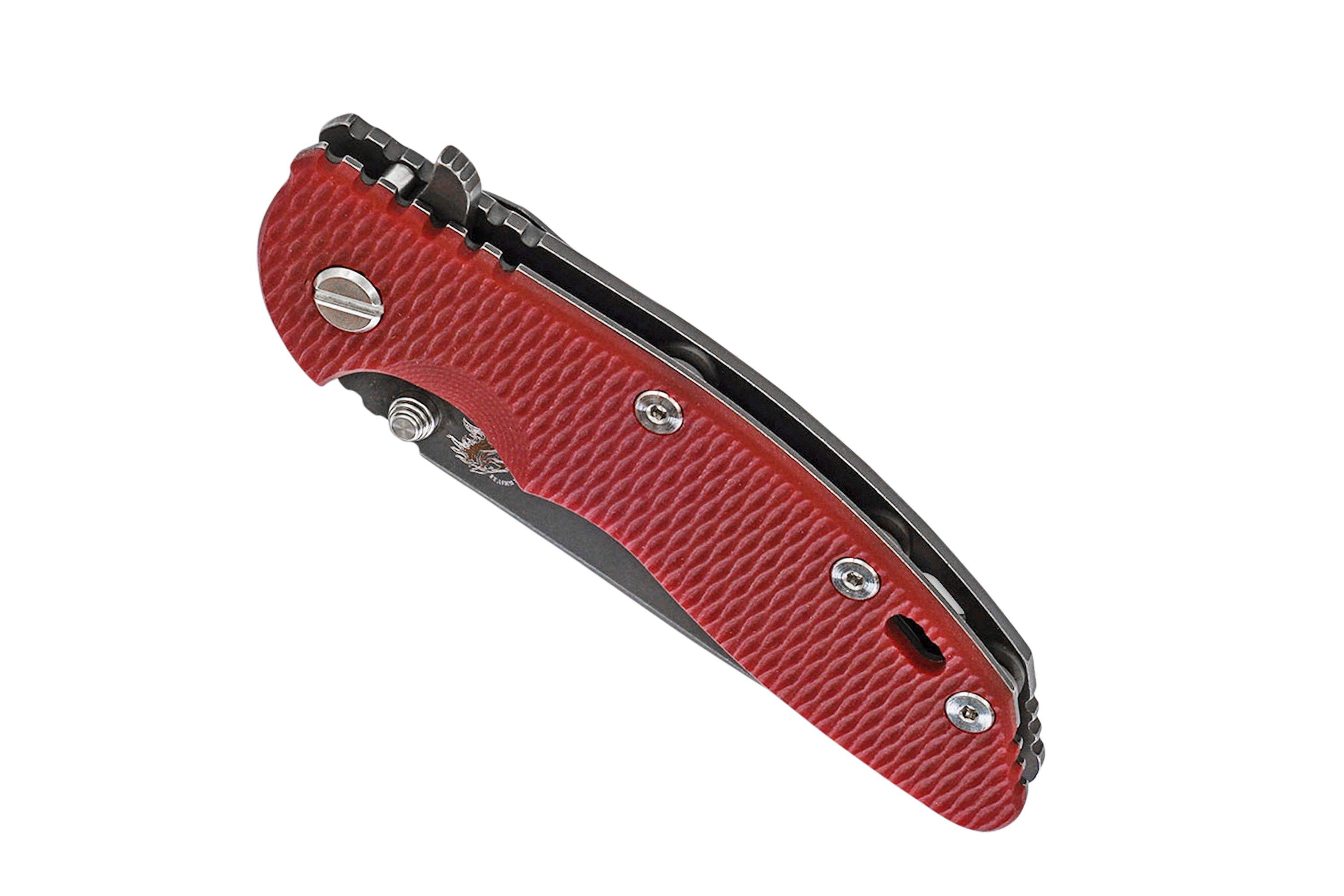 Rick Hinderer XM18 3,5” Slicer CPM 20CV Battle Black DLC, Red G10 ...