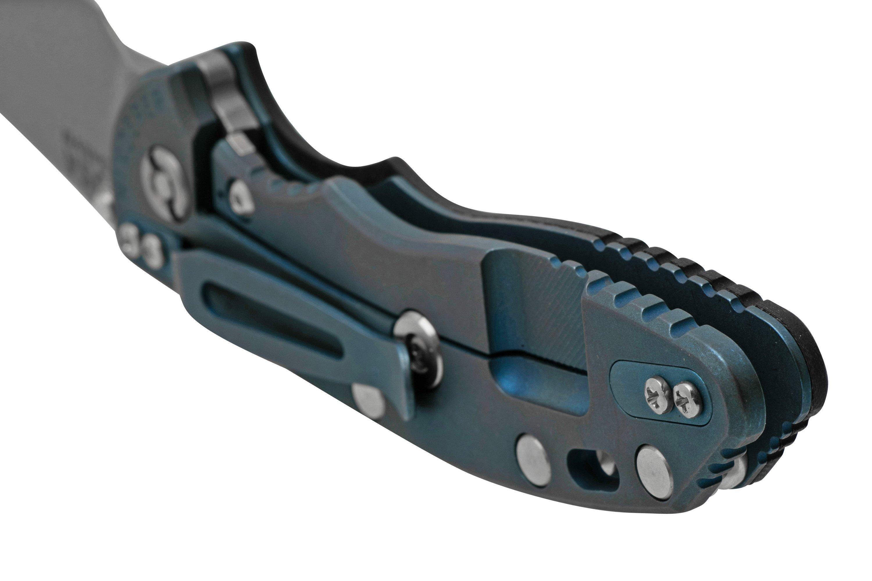 Rick Hinderer XM-18 3.5" Slicer Non-Flipper S45VN Battle Blue Black G10 ...