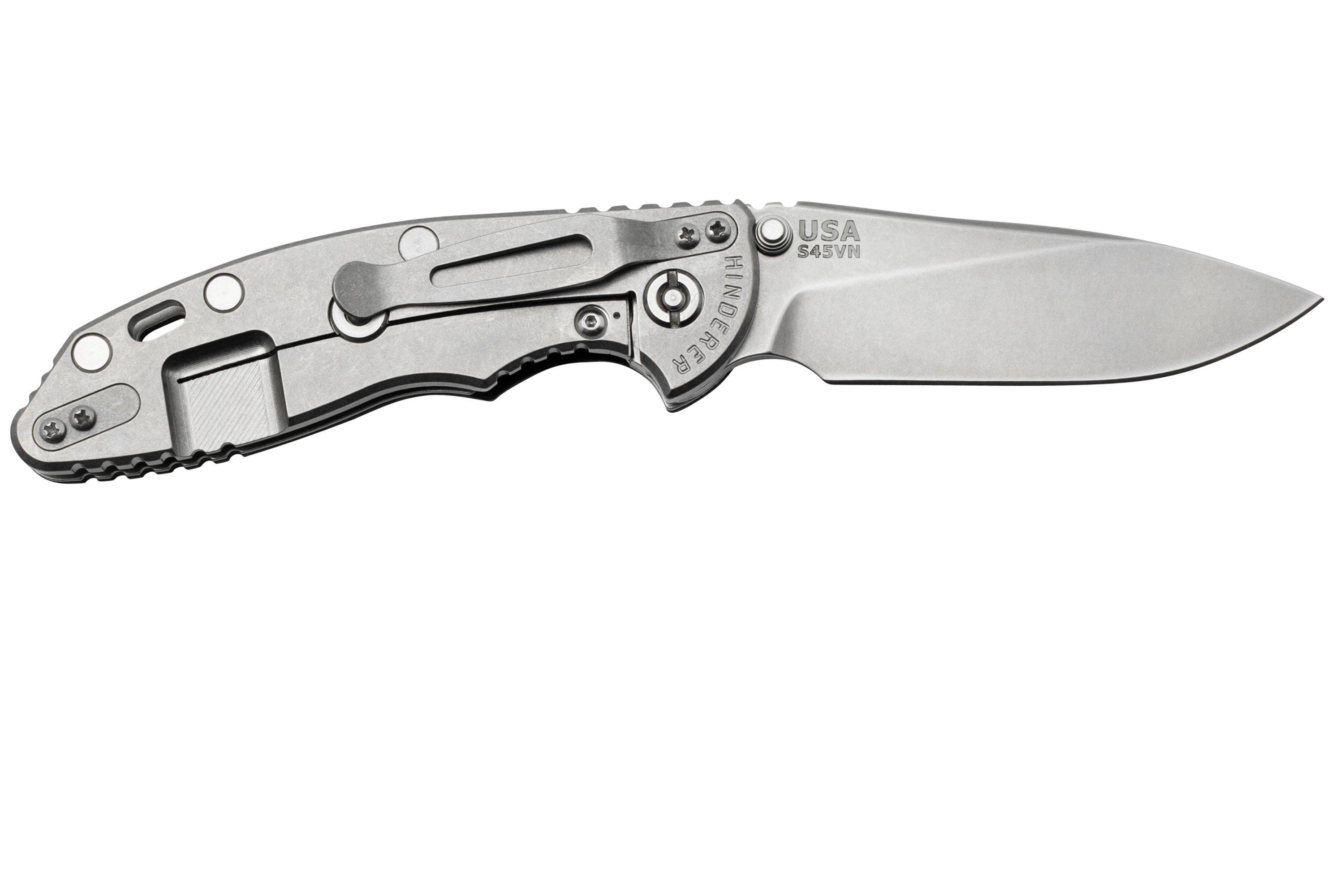 Rick Hinderer XM-18 3.5" Slicer Non-Flipper S45VN Stonewash Black G10 ...