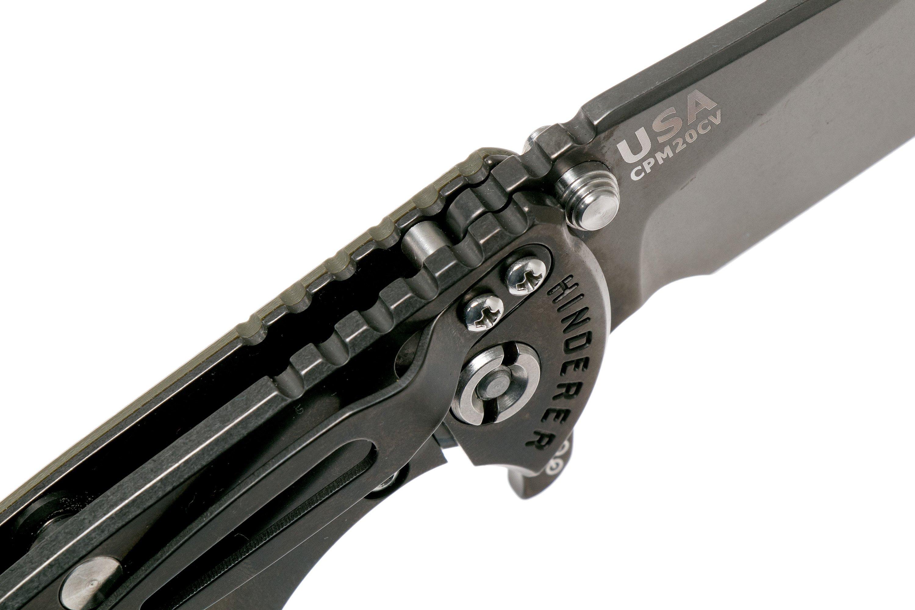 Rick Hinderer XM18 3,5” Skinny Slicer Black DLC, OD Green G10 ...