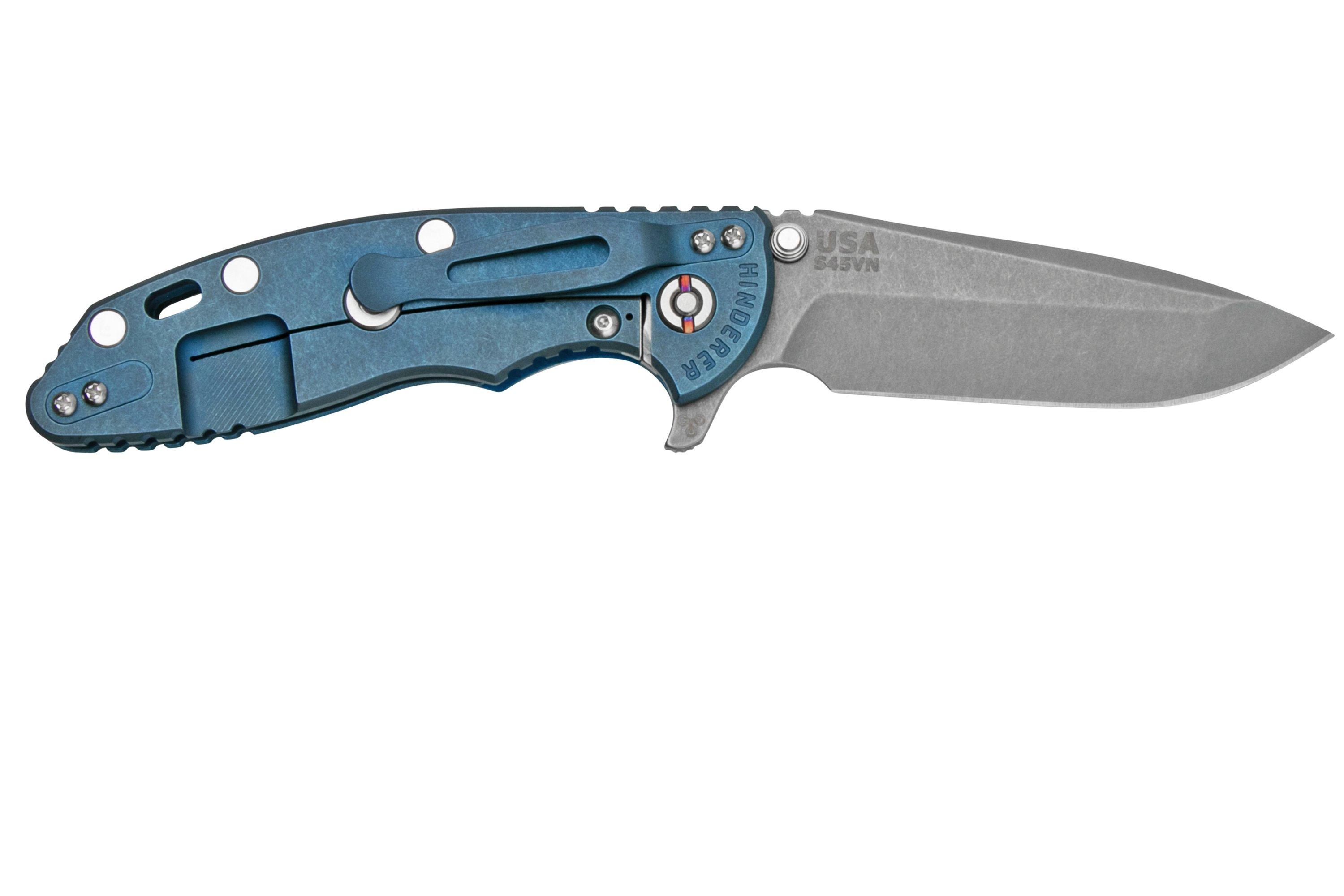 Rick Hinderer XM-18 3.5" Spanto S45VN Stonewash, Battle Blue, Blue ...