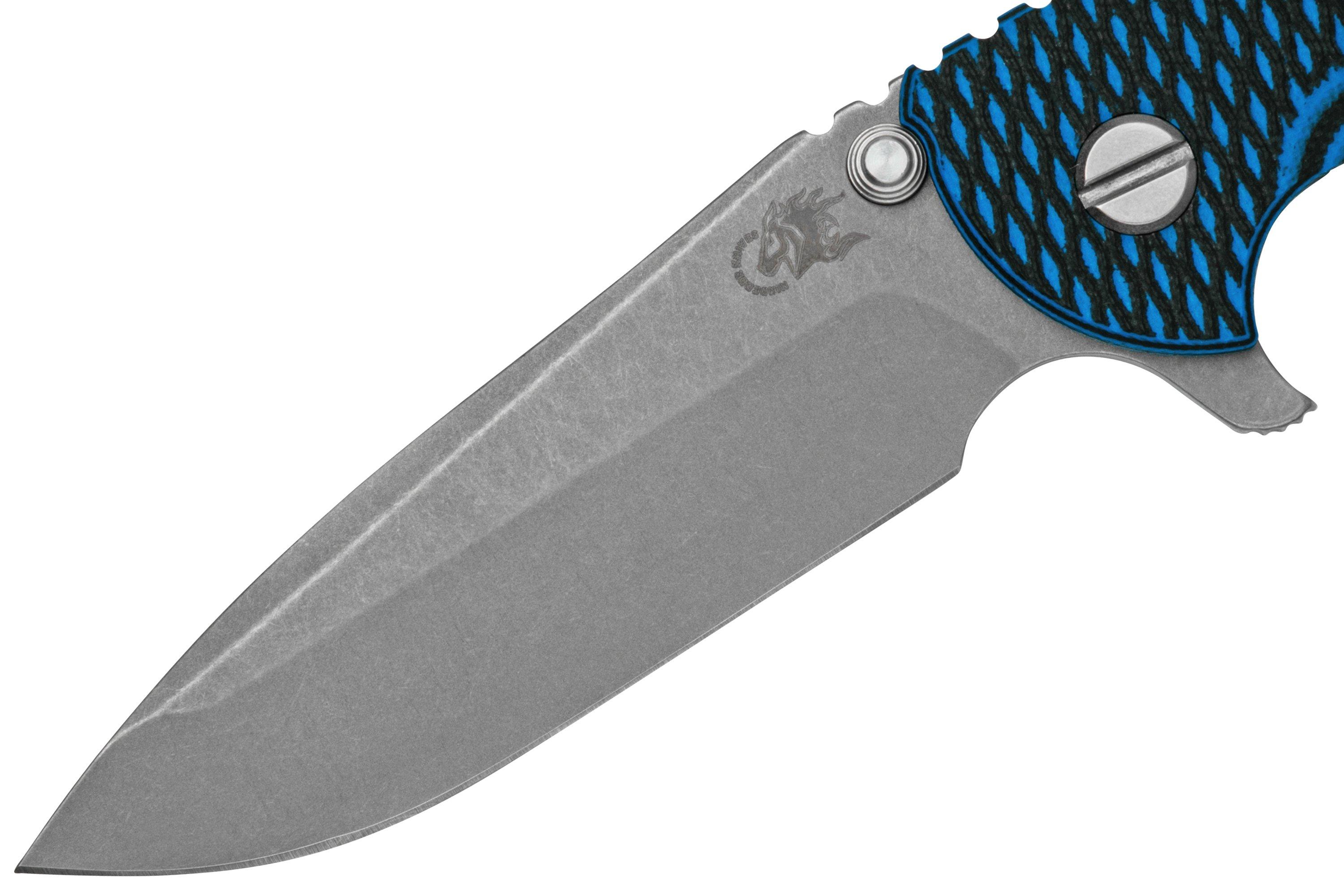 Rick Hinderer XM-18 3.5" Spanto S45VN Stonewash, Battle Blue, G10 blau ...
