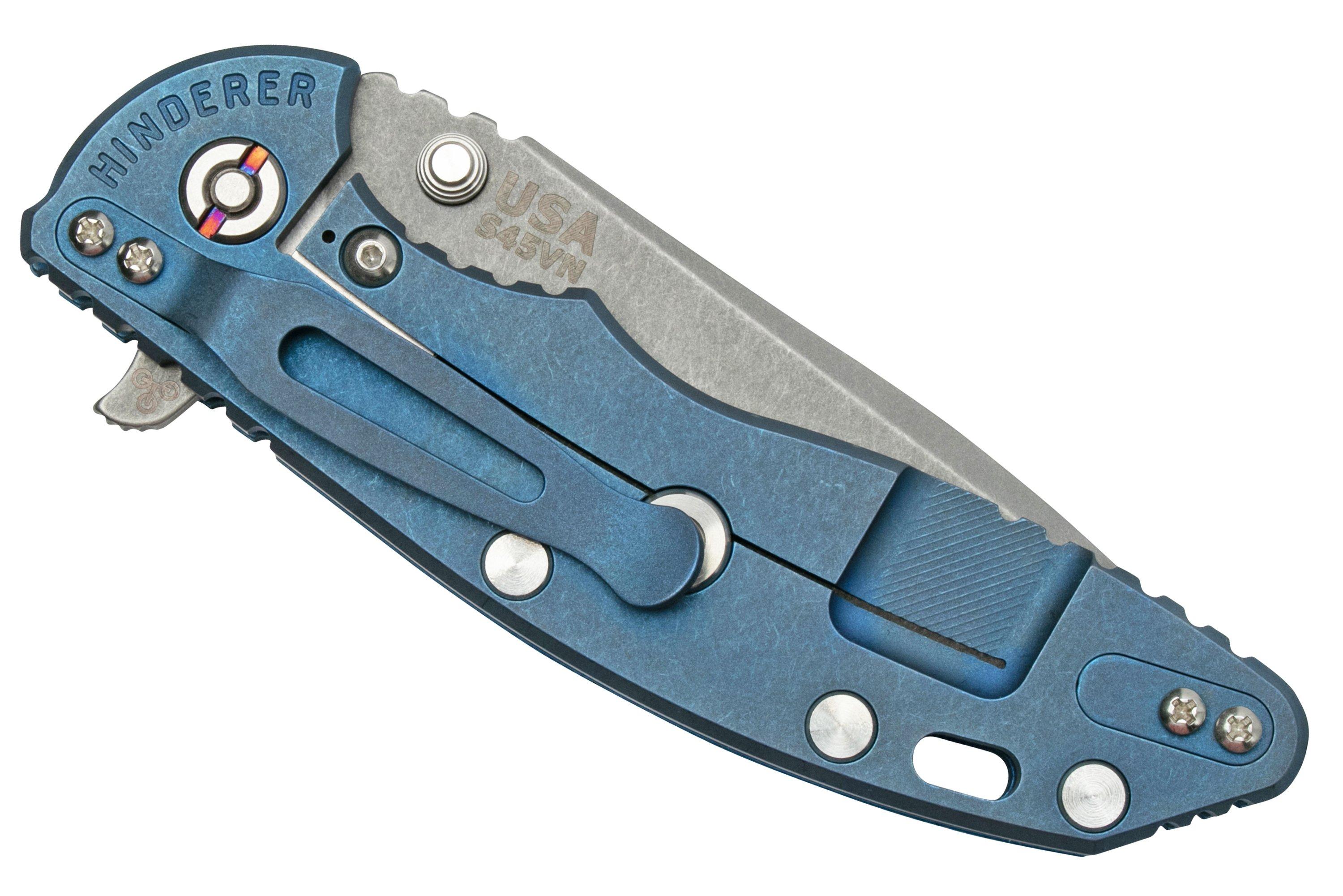 Rick Hinderer XM-18 3.5" Spanto S45VN Stonewash, Battle Blue, Blue ...