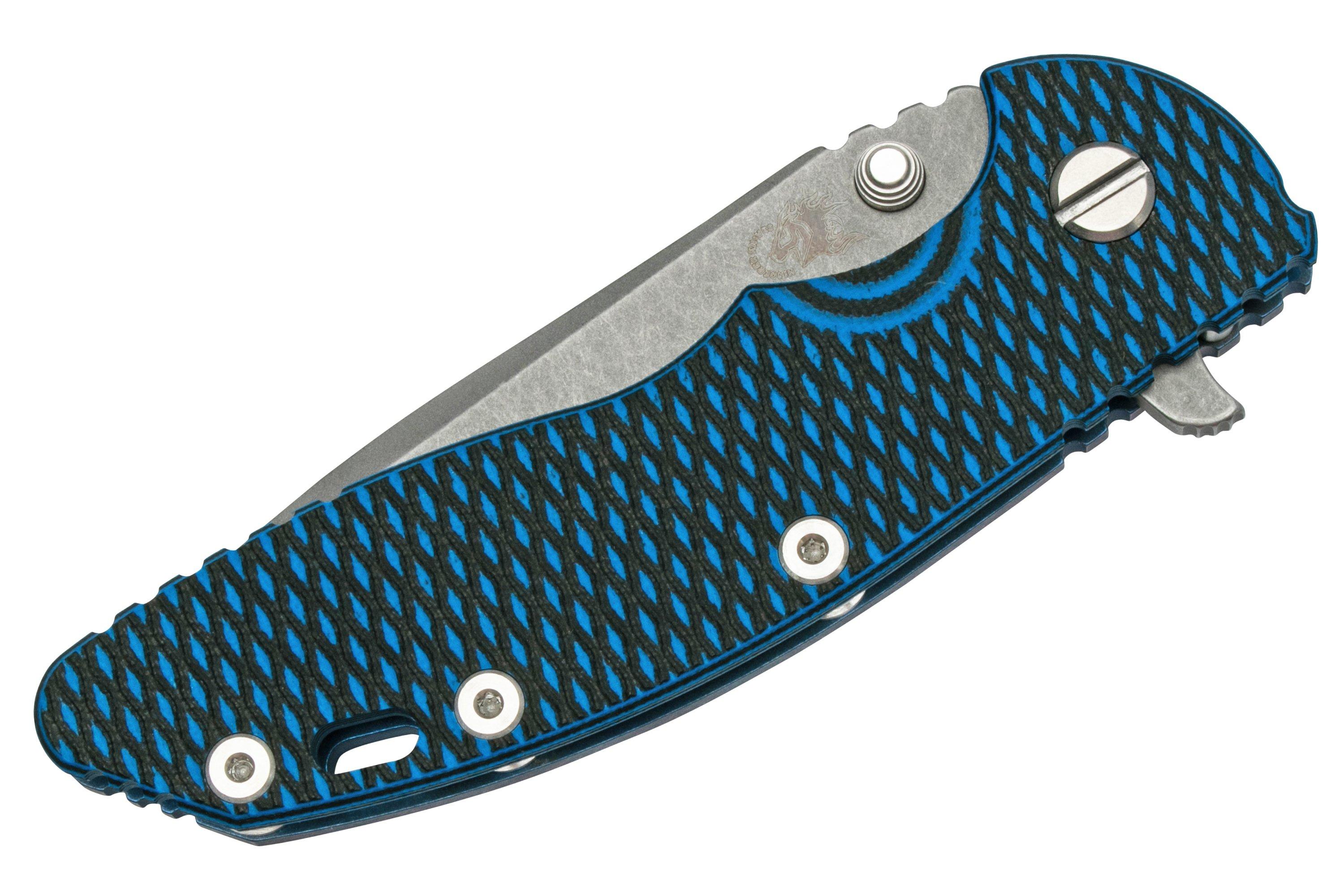 Rick Hinderer XM-18 3.5" Spanto S45VN Stonewash, Battle Blue, G10 blau ...