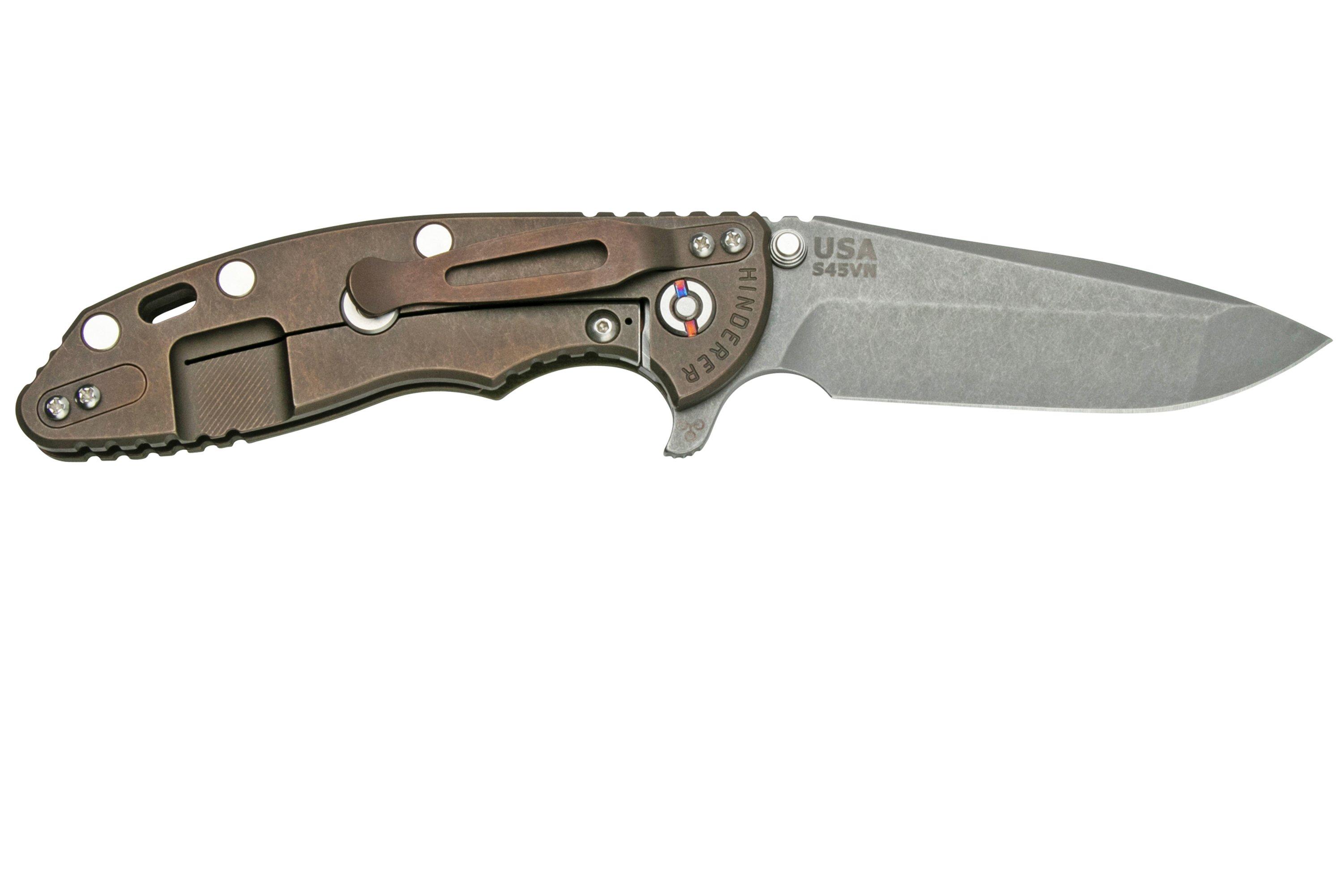 Rick Hinderer XM-18 3.5" Spanto S45VN Stonewash, Battle Bronze, OD ...