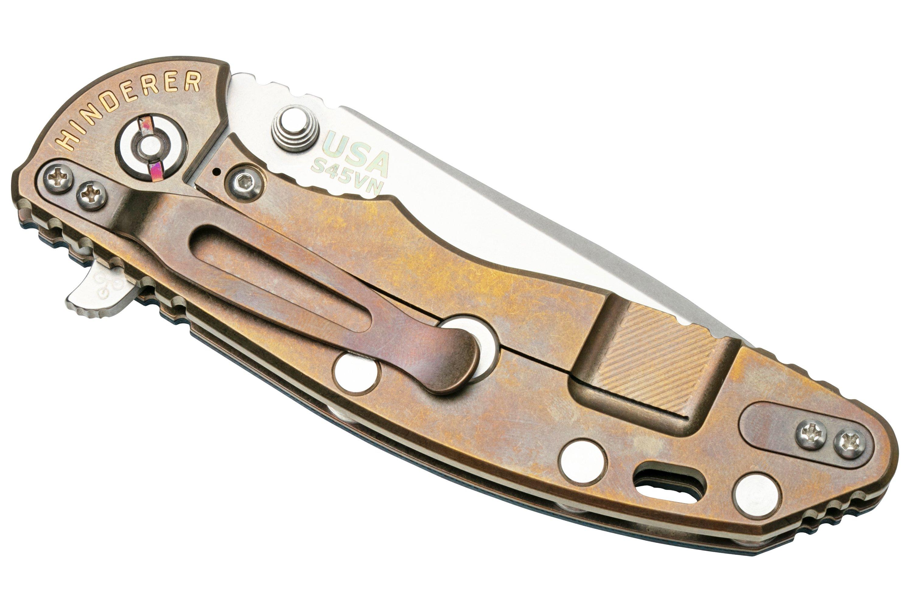 Rick Hinderer XM-18 3.5" Spanto S45VN Stonewash, Battle Bronze, Blue ...