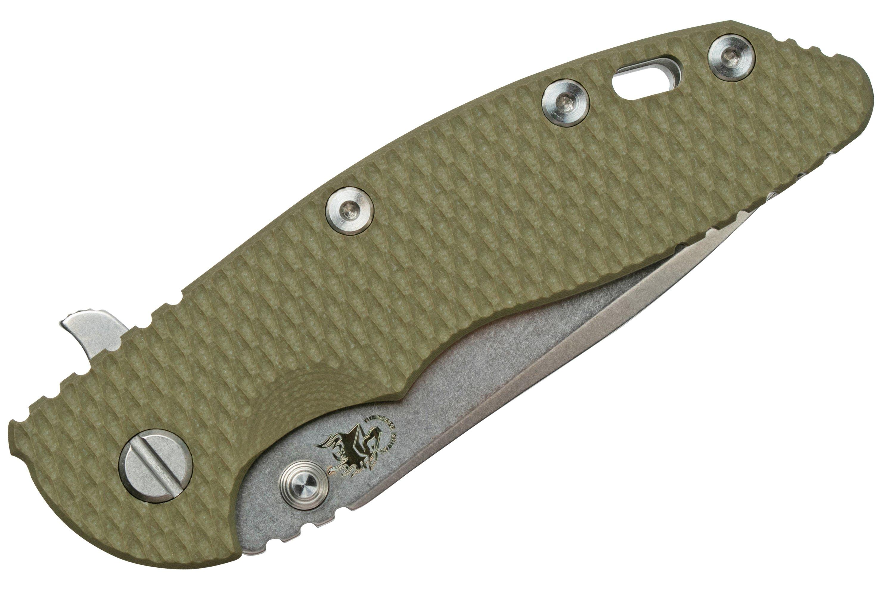 Rick Hinderer XM-18 3.5" Spanto S45VN Stonewash, OD Green G10, CPM ...