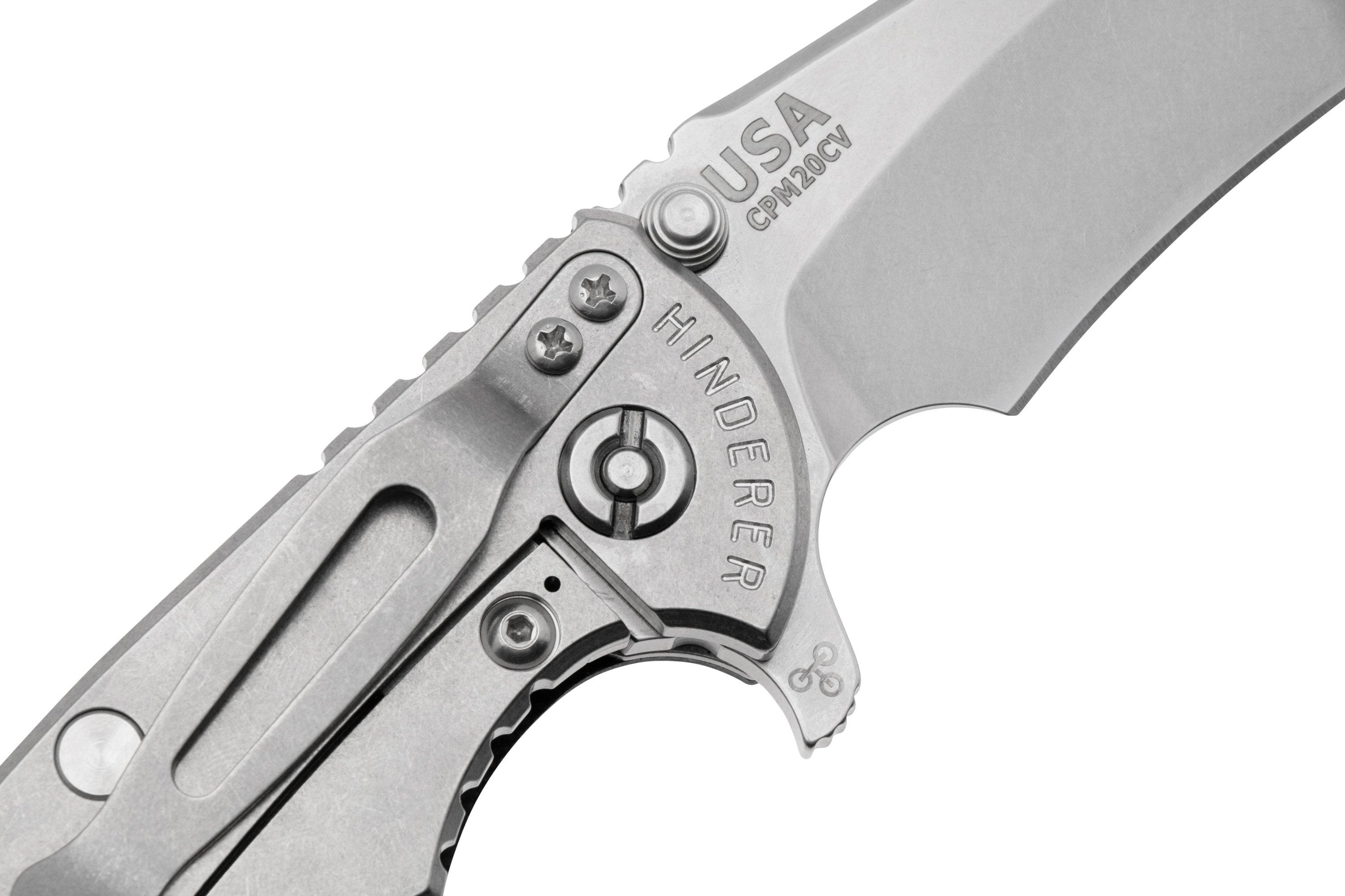 Rick Hinderer XM-18, 3.5" Recurve Tri-way Stonewash Black G10, zakmes ...
