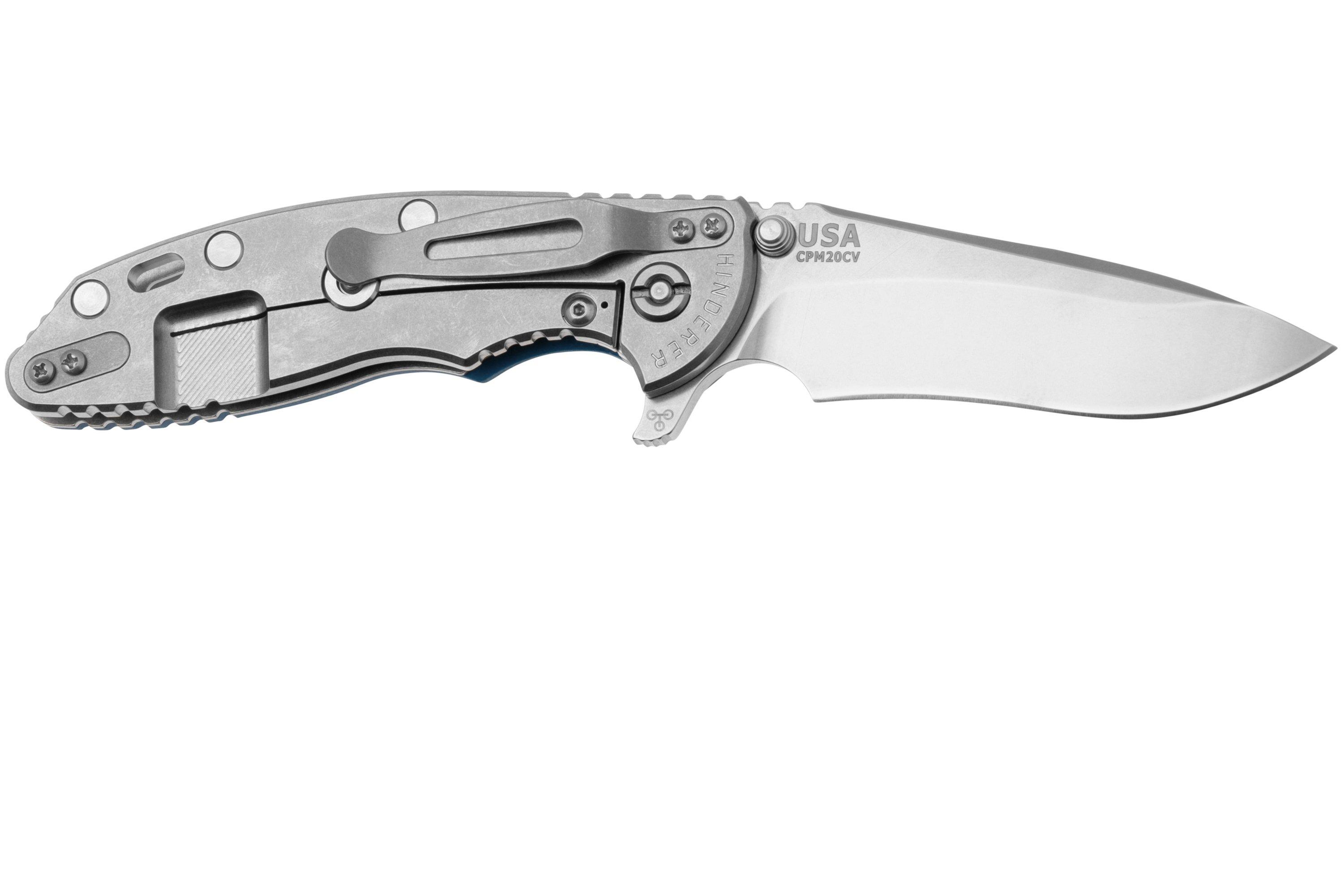 Rick Hinderer XM-18, 3.5" Recurve Tri-way Stonewash Blue G10 ...