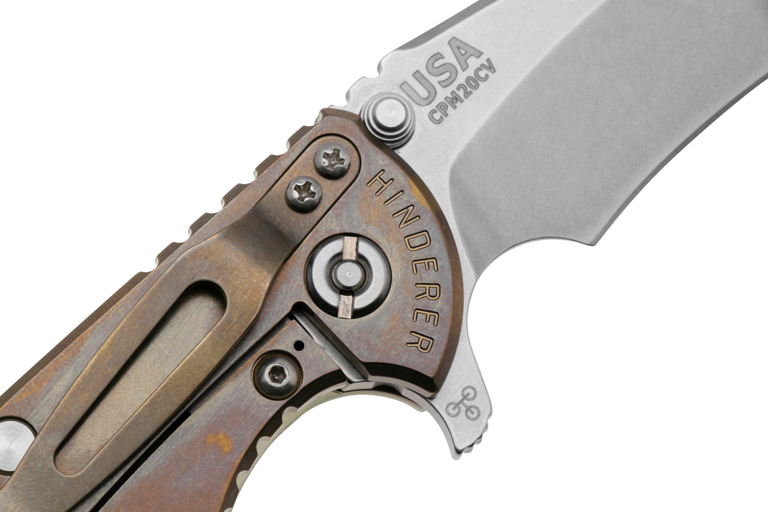 Rick Hinderer XM-18, 3.5" Recurve Tri-way Stonewash Bronze Translucent ...