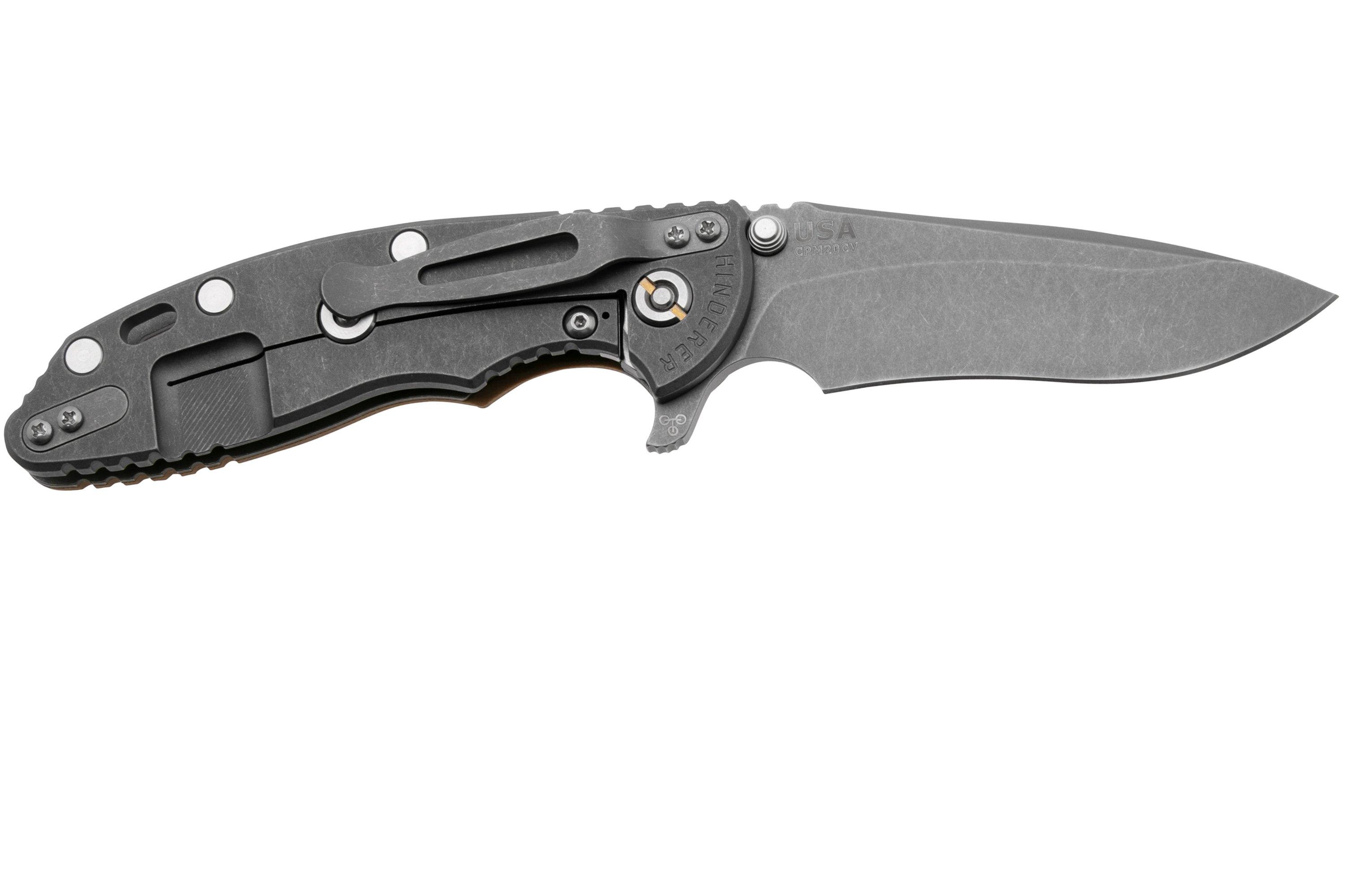 Rick Hinderer XM-18, 3.5" Recurve Tri-way Working Finish Coyote G10 ...