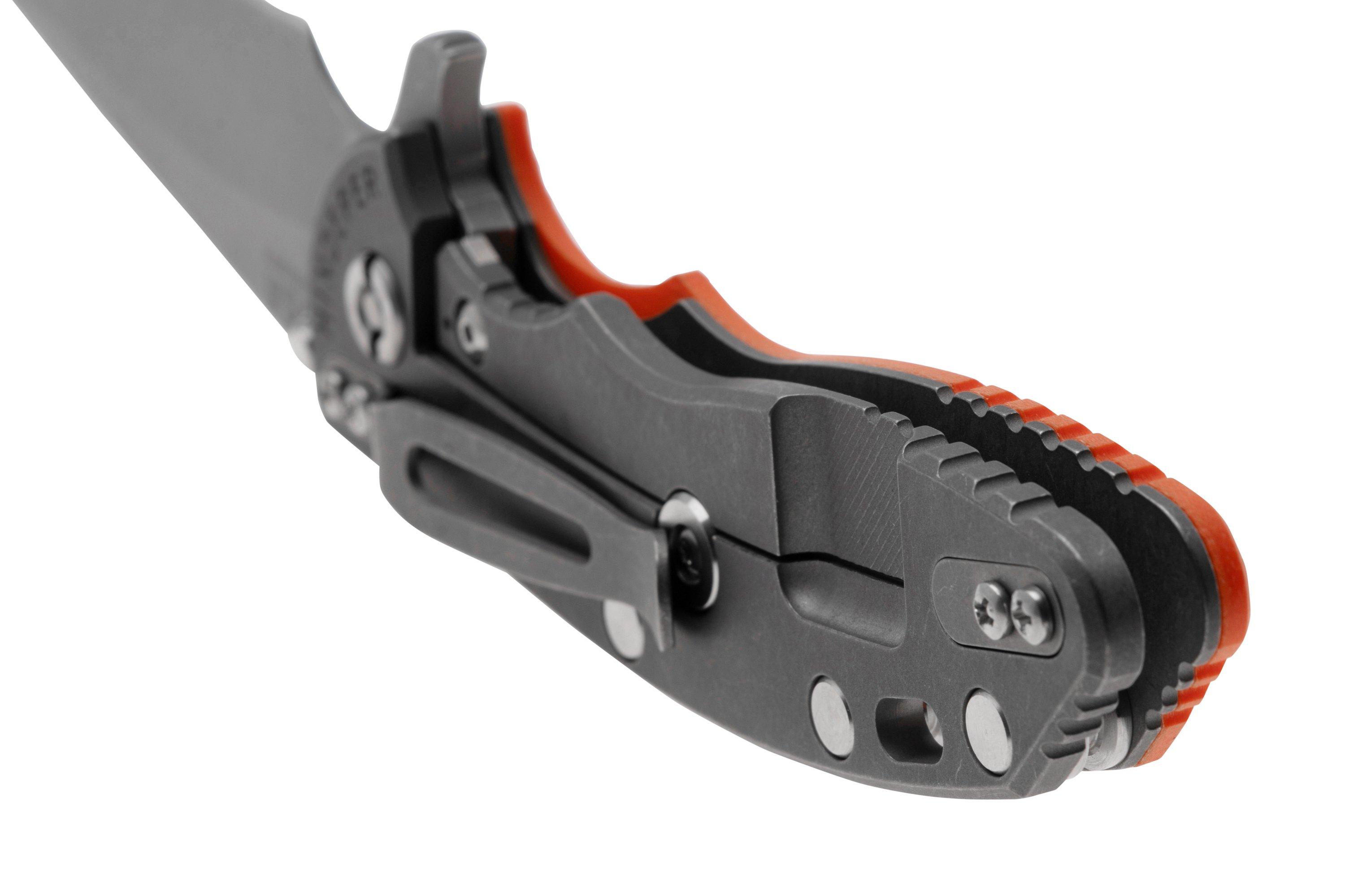 Rick Hinderer XM-18, 3.5" Recurve Tri-way Working Finish Orange G10 ...