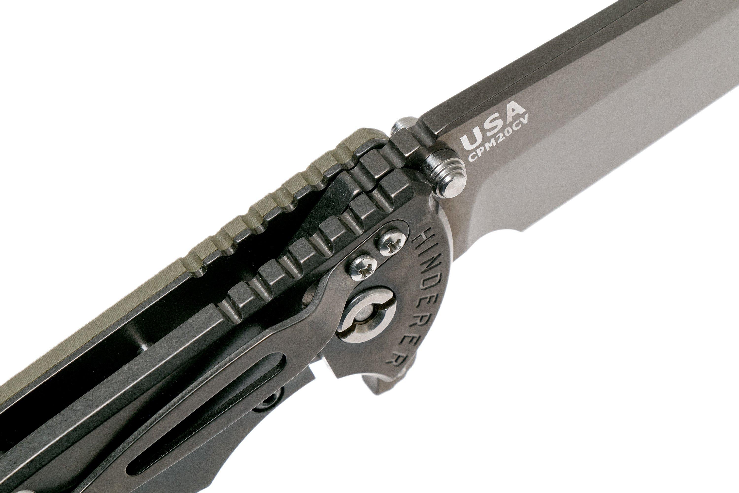 Rick Hinderer XM-24 4" Gen6 Spanto Black 20CV, OD Green G10 pocket ...