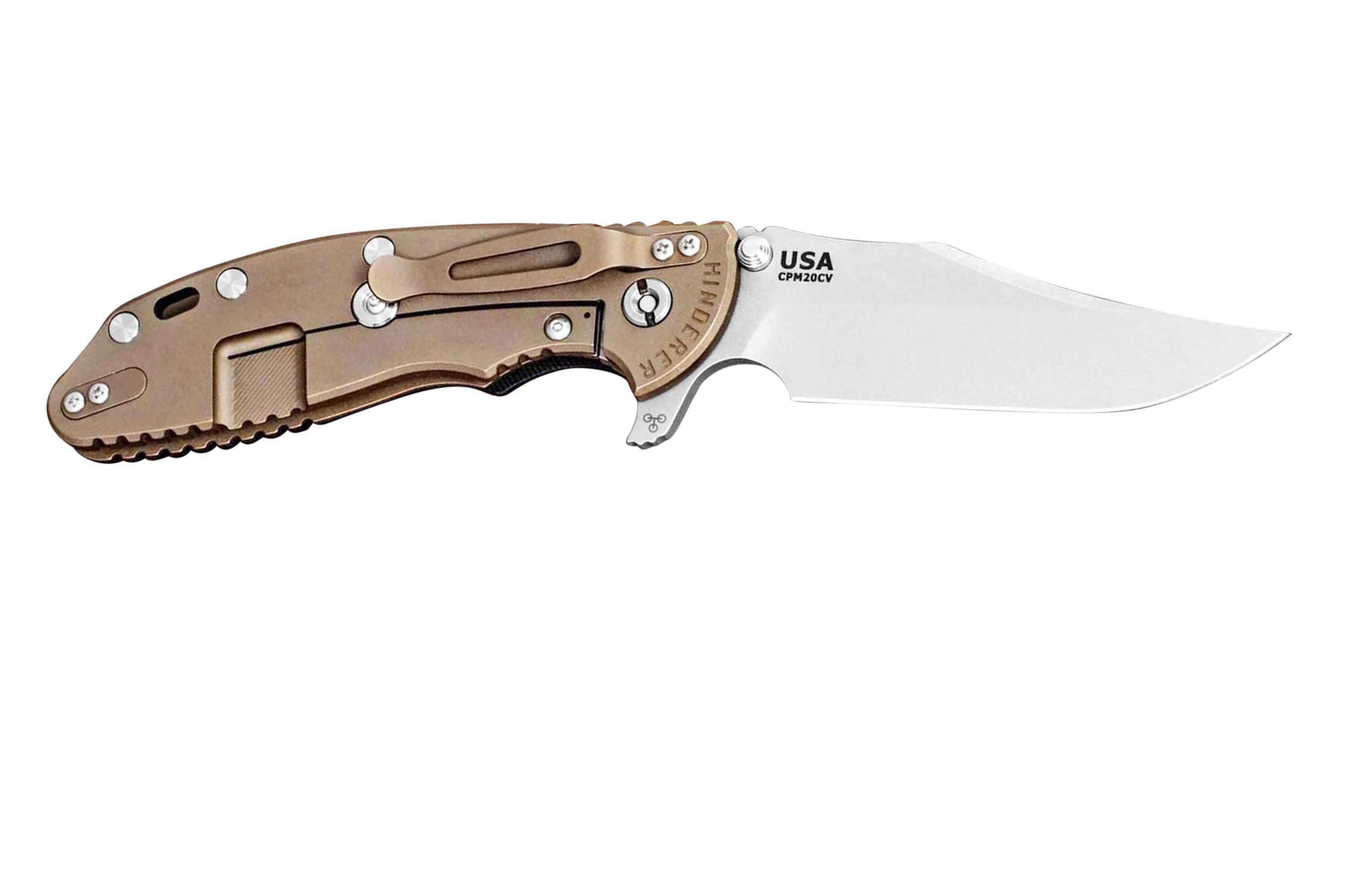 Rick Hinderer XM-24 4" Gen6 Sheepfoot 20CV, Battle Bronze, Black G10 ...