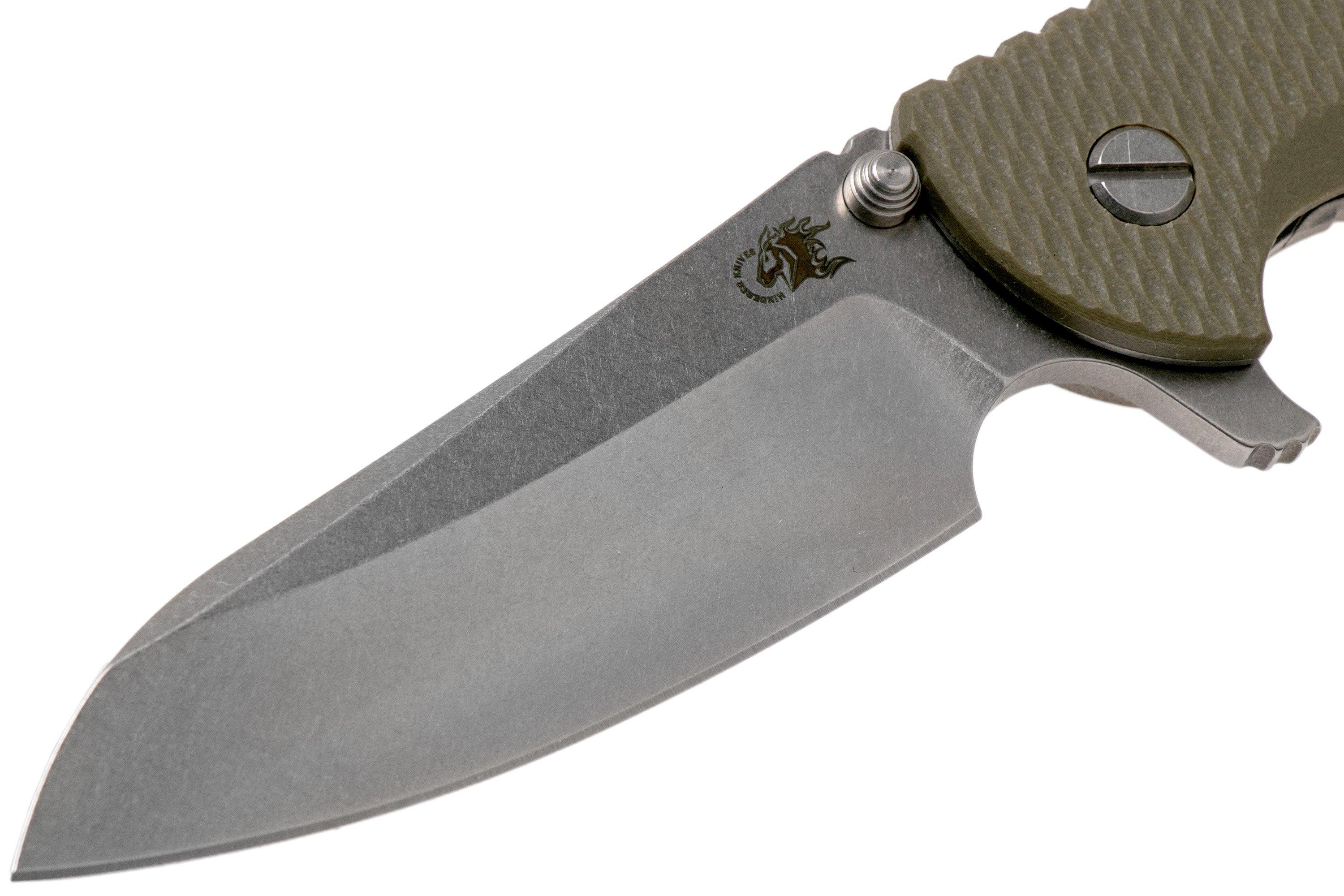 Rick Hinderer XM-24 4" Gen6 Sheepfoot 20CV, OD Green G10 pocket knife ...