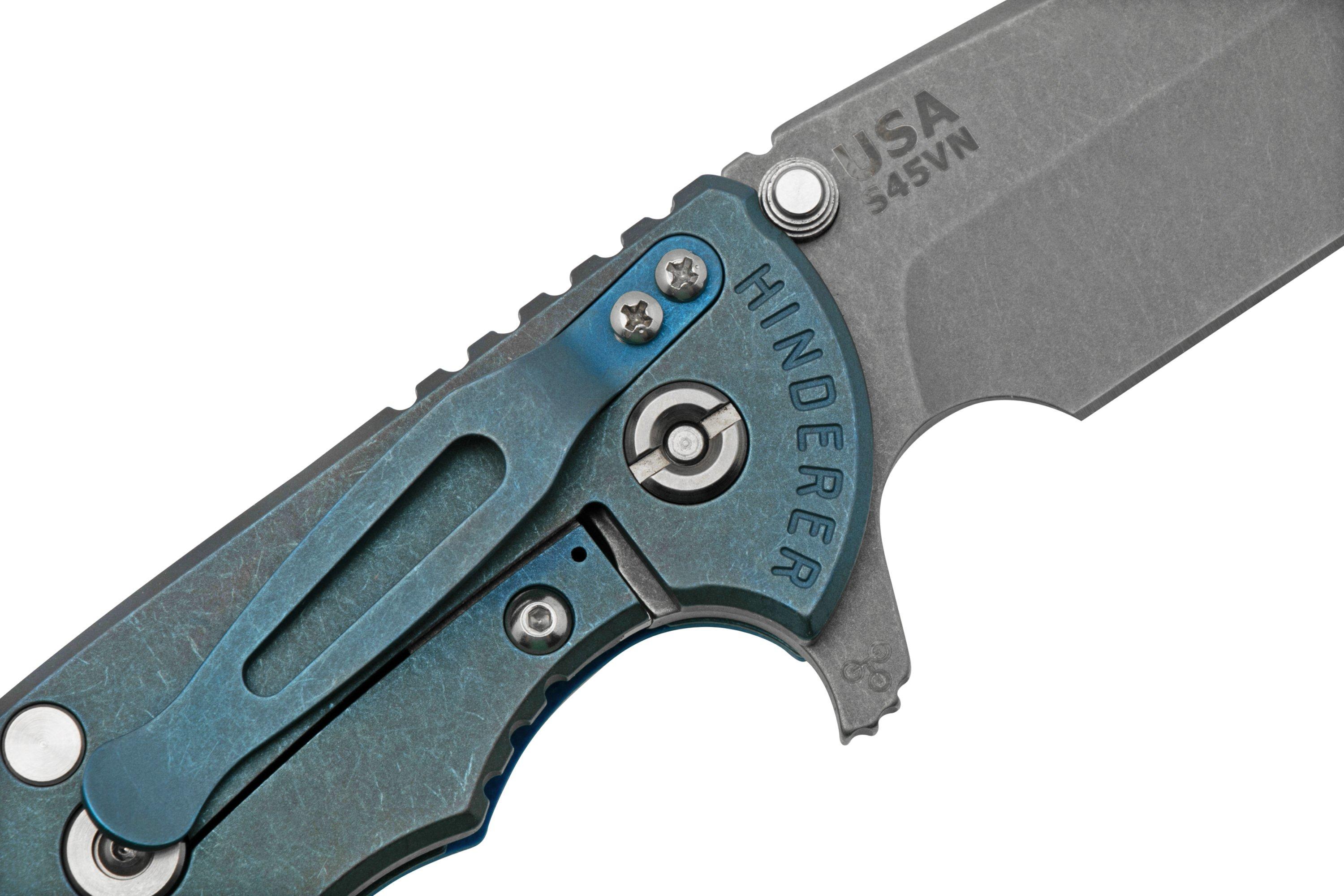 Rick Hinderer XM-24 4.0, S45VN Spanto, Battle Blue, Blue G10, pocket ...